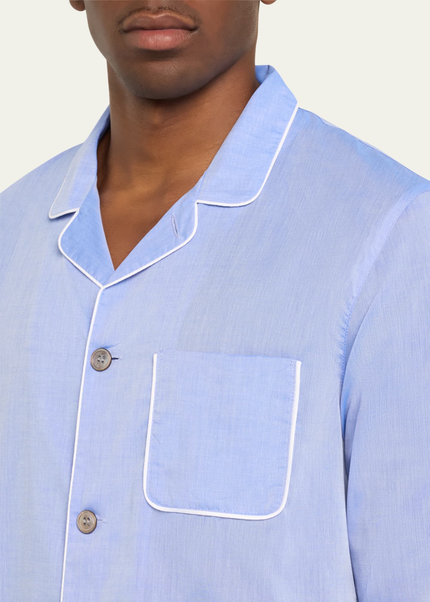 Derek Rose Men's Amalfi 1 Long Cotton Pajama Set - Bergdorf Goodman