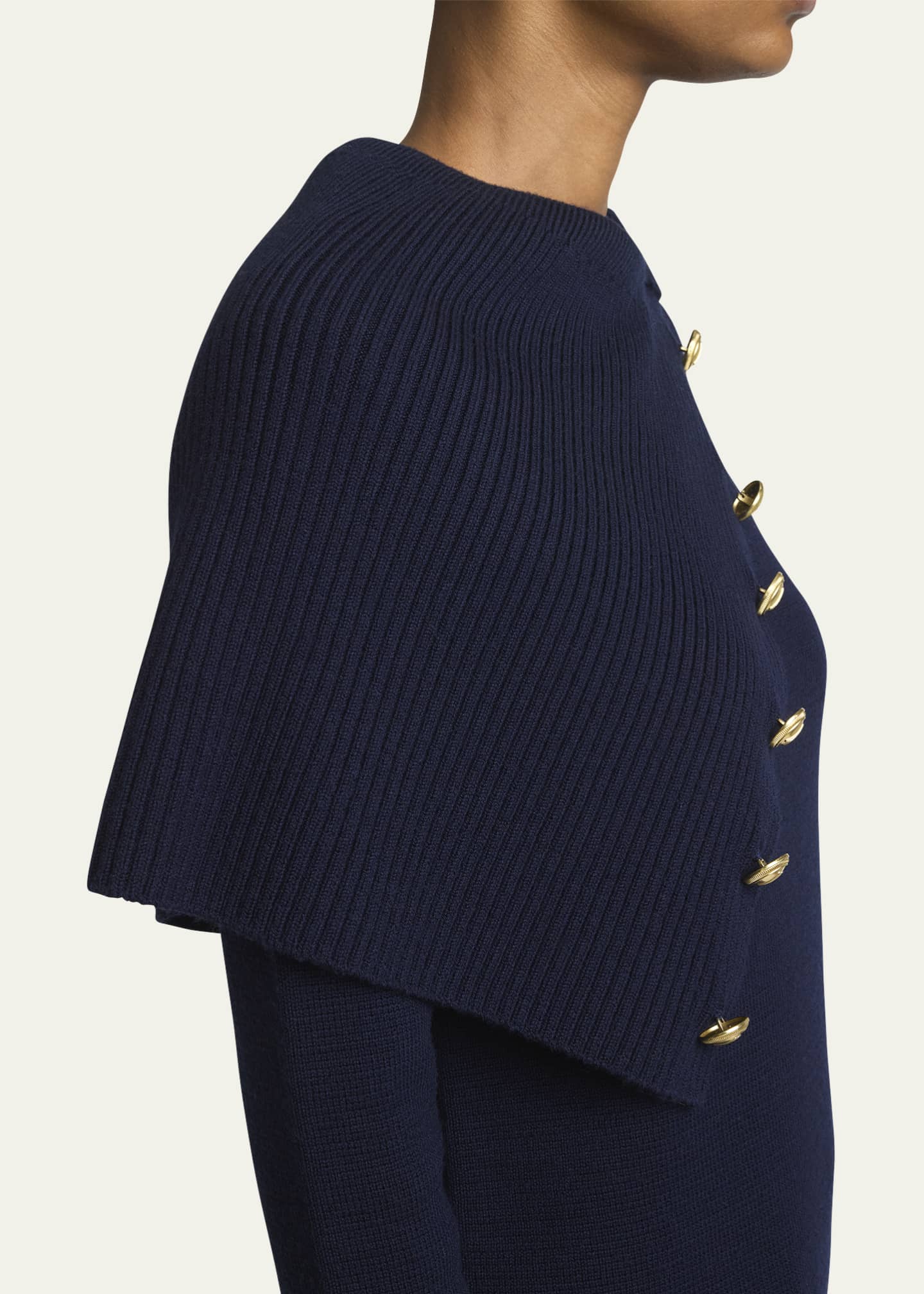Rabanne Exaggerated Collar Wool Sweater - Bergdorf Goodman
