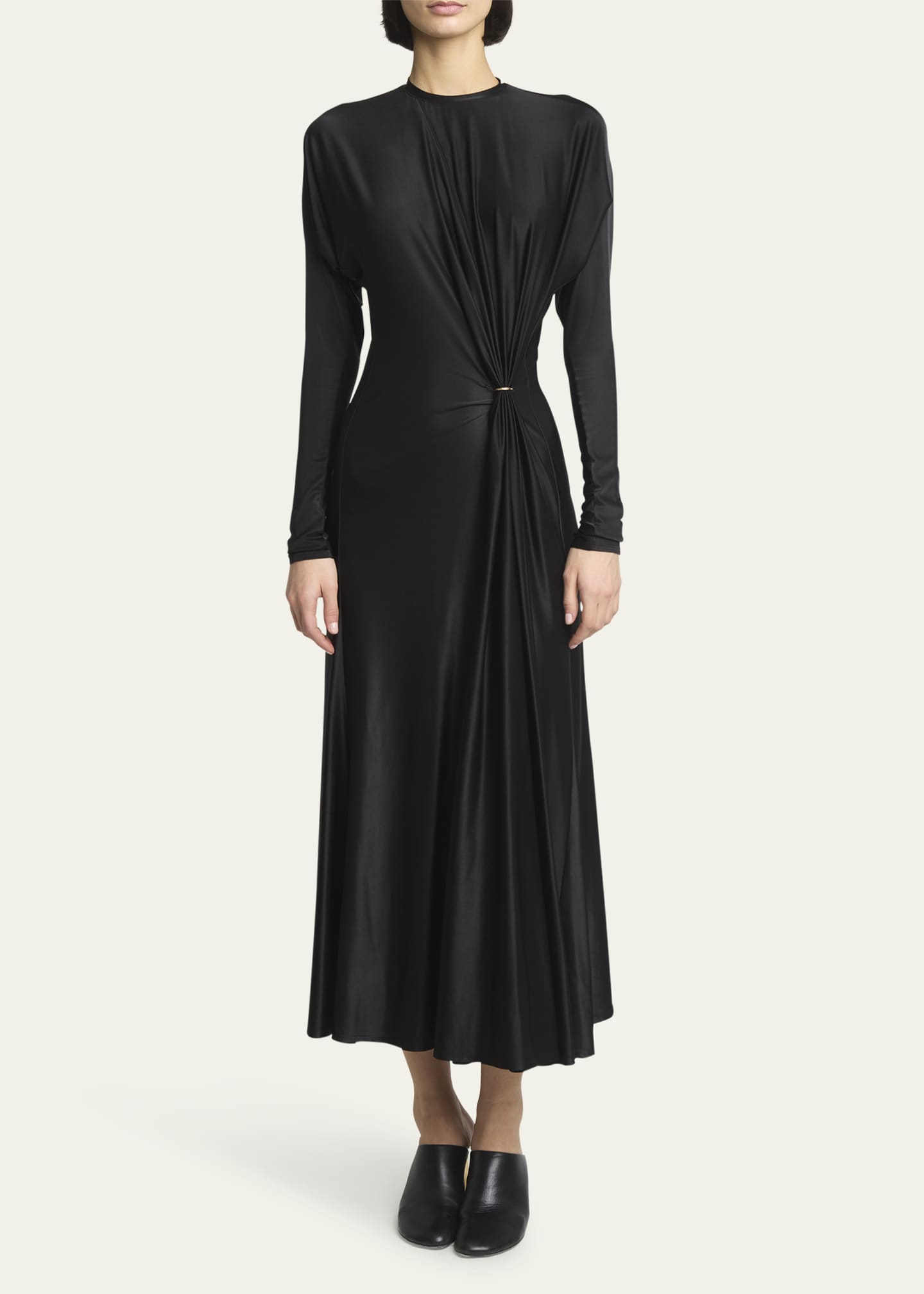Rabanne Side Gathered Metal Ring Dress - Bergdorf Goodman