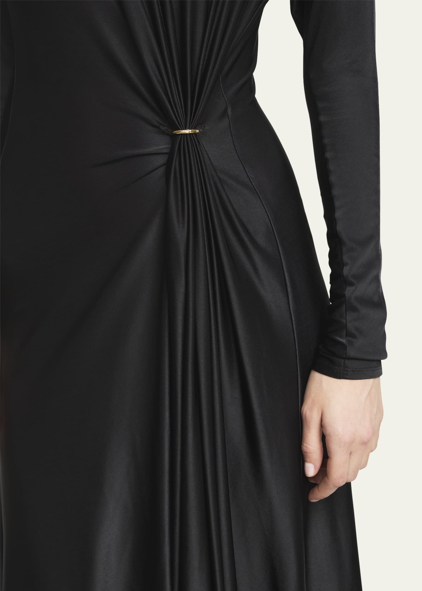 Rabanne Side Gathered Metal Ring Dress - Bergdorf Goodman