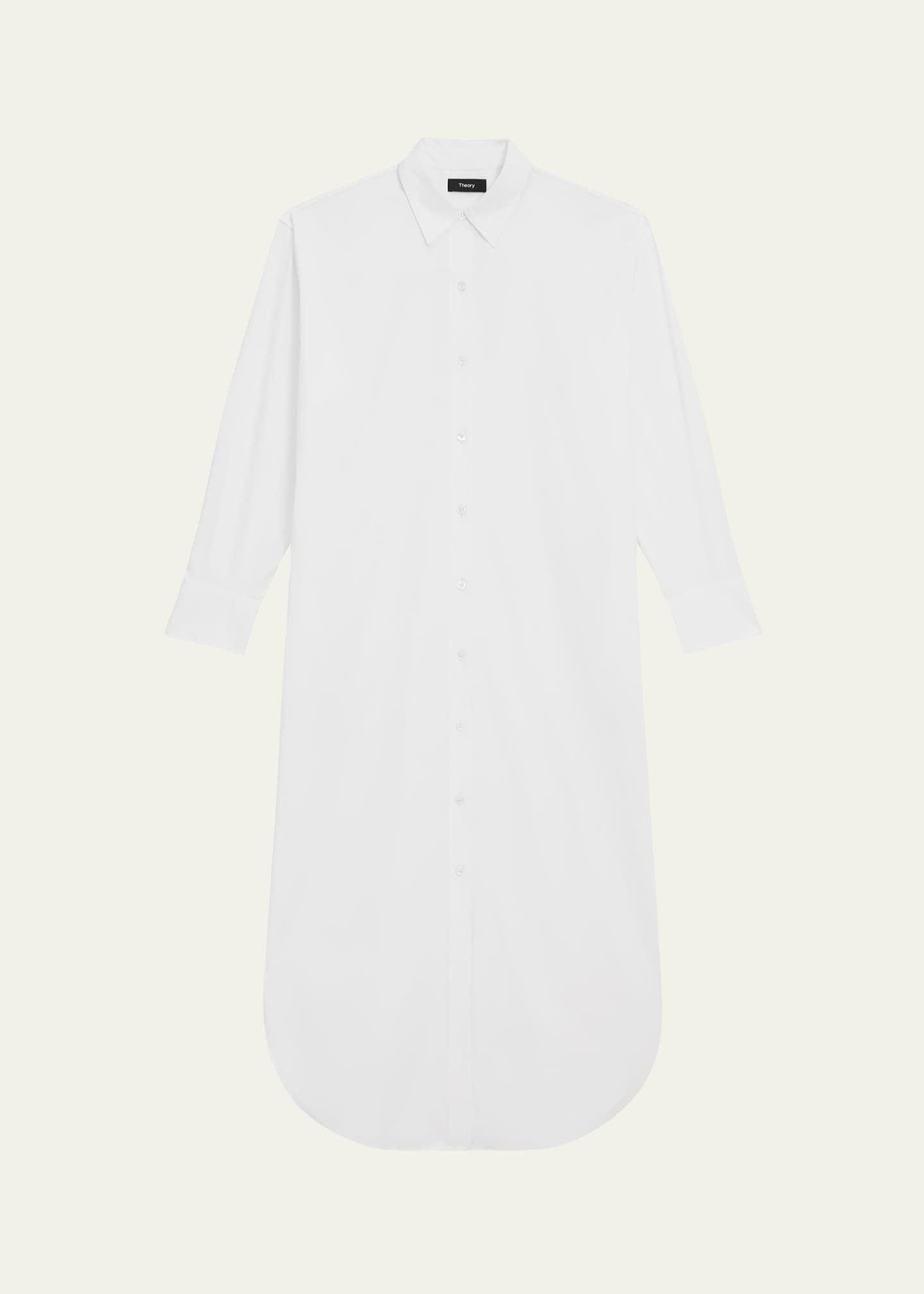 Theory Relaxed Cotton Button-Front Maxi Shirtdress - Bergdorf Goodman