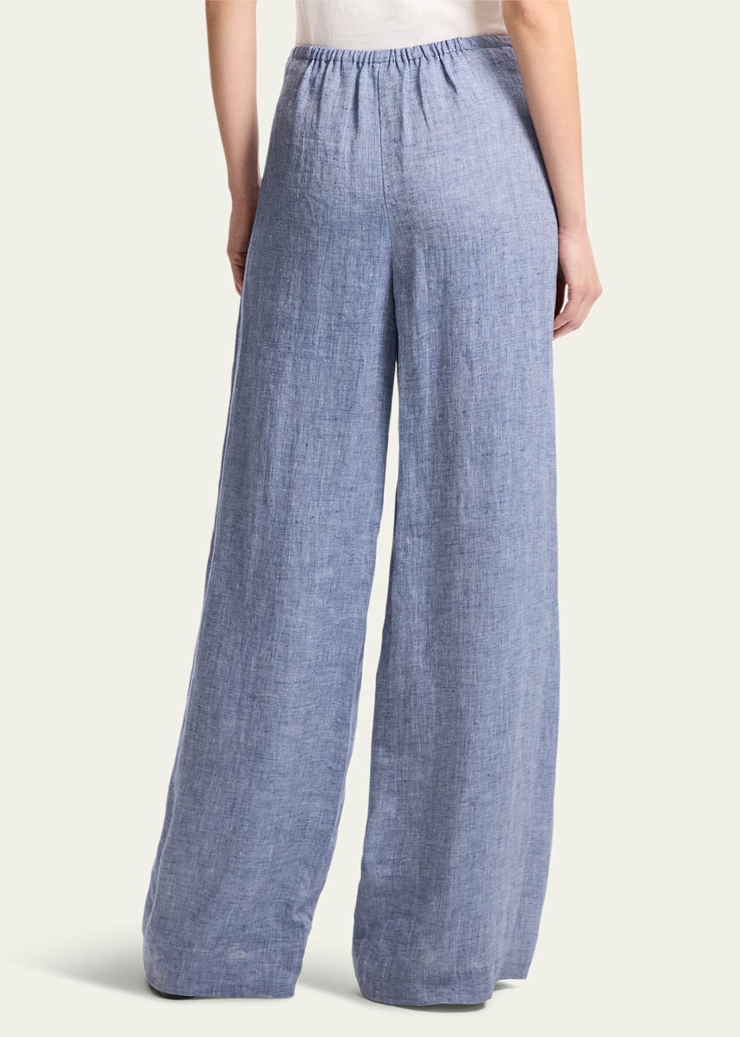 Theory Draped Hemp Drawstring Wide-Leg Pants - Bergdorf Goodman