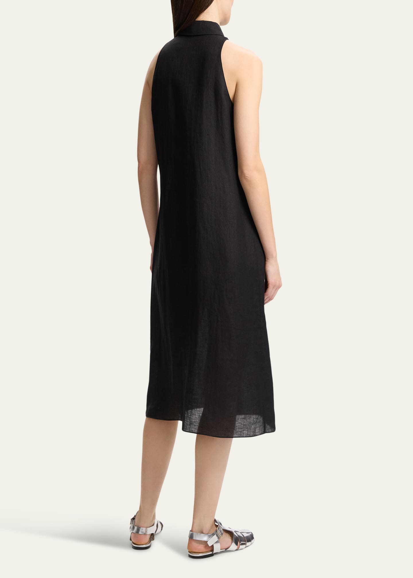 Theory Halter-Neck Draped Hemp Shirtdress - Bergdorf Goodman