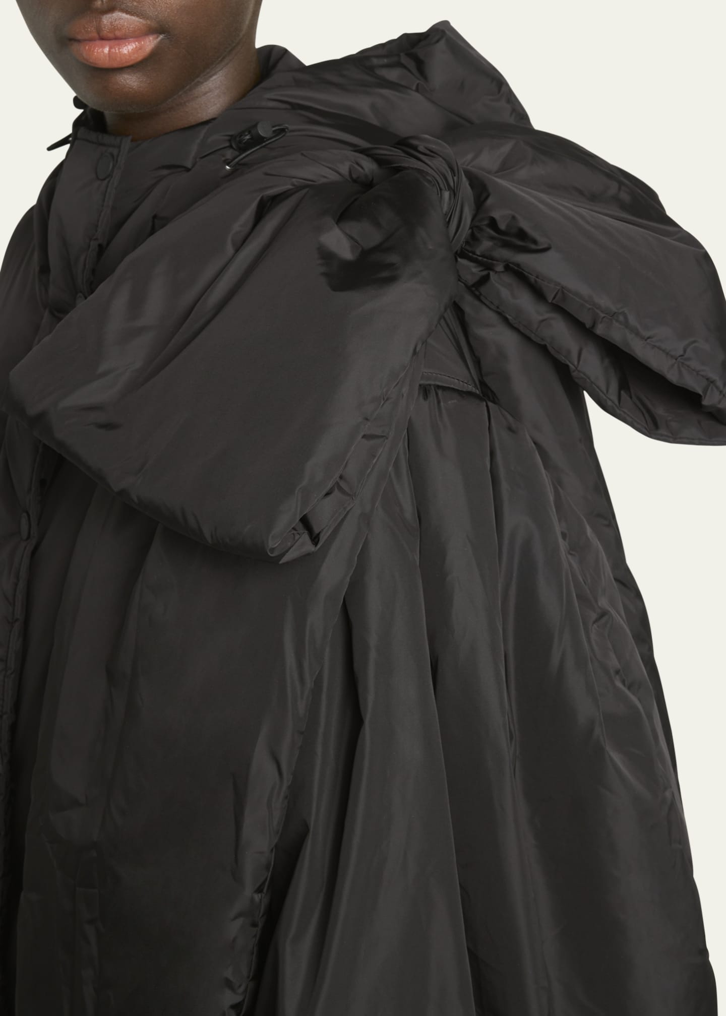 Simone Rocha Oversized Shoulder Bow Hooded Bomber Jacket - Bergdorf Goodman