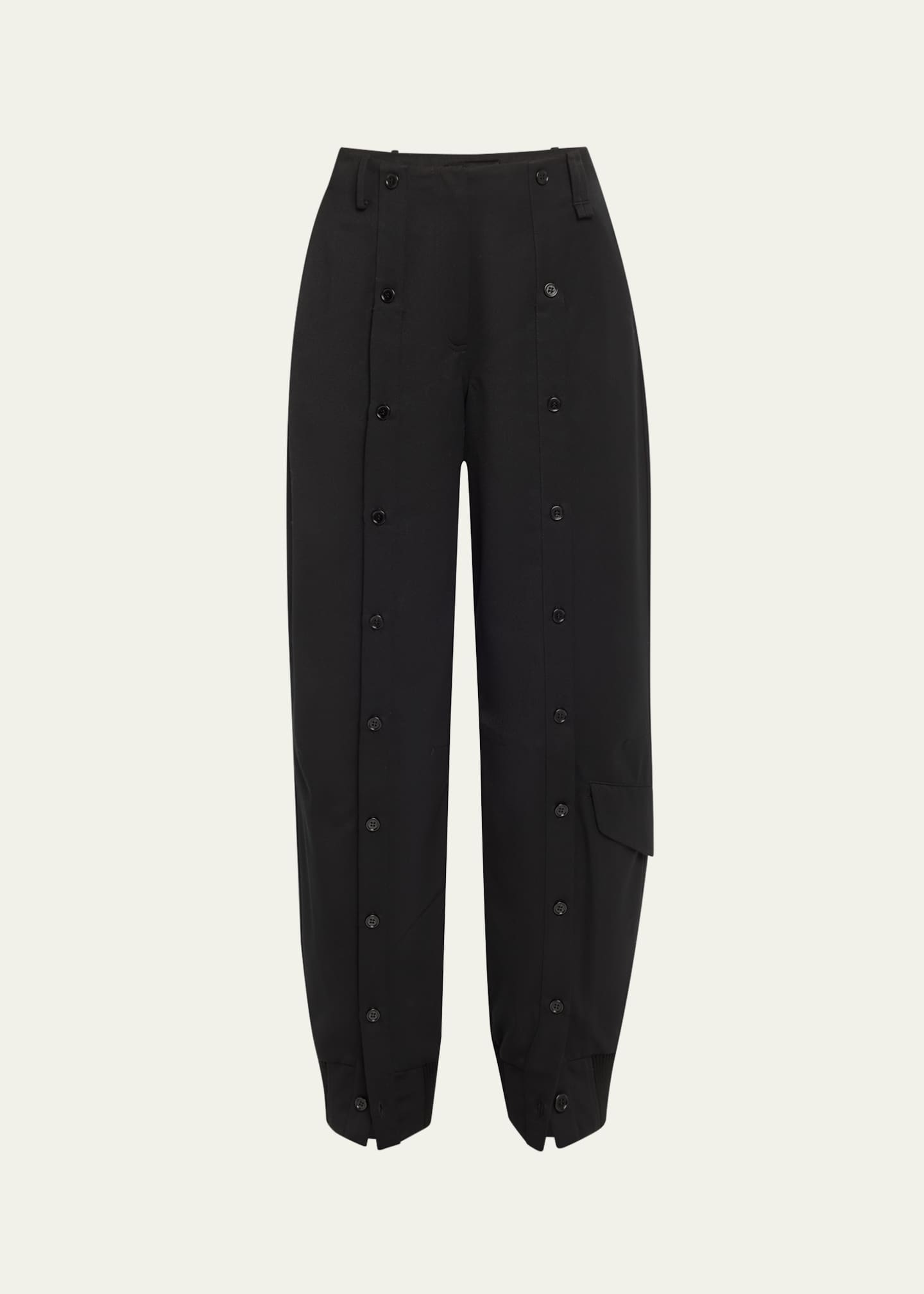 Simone Rocha Front Button Placket Wool Trousers - Bergdorf Goodman