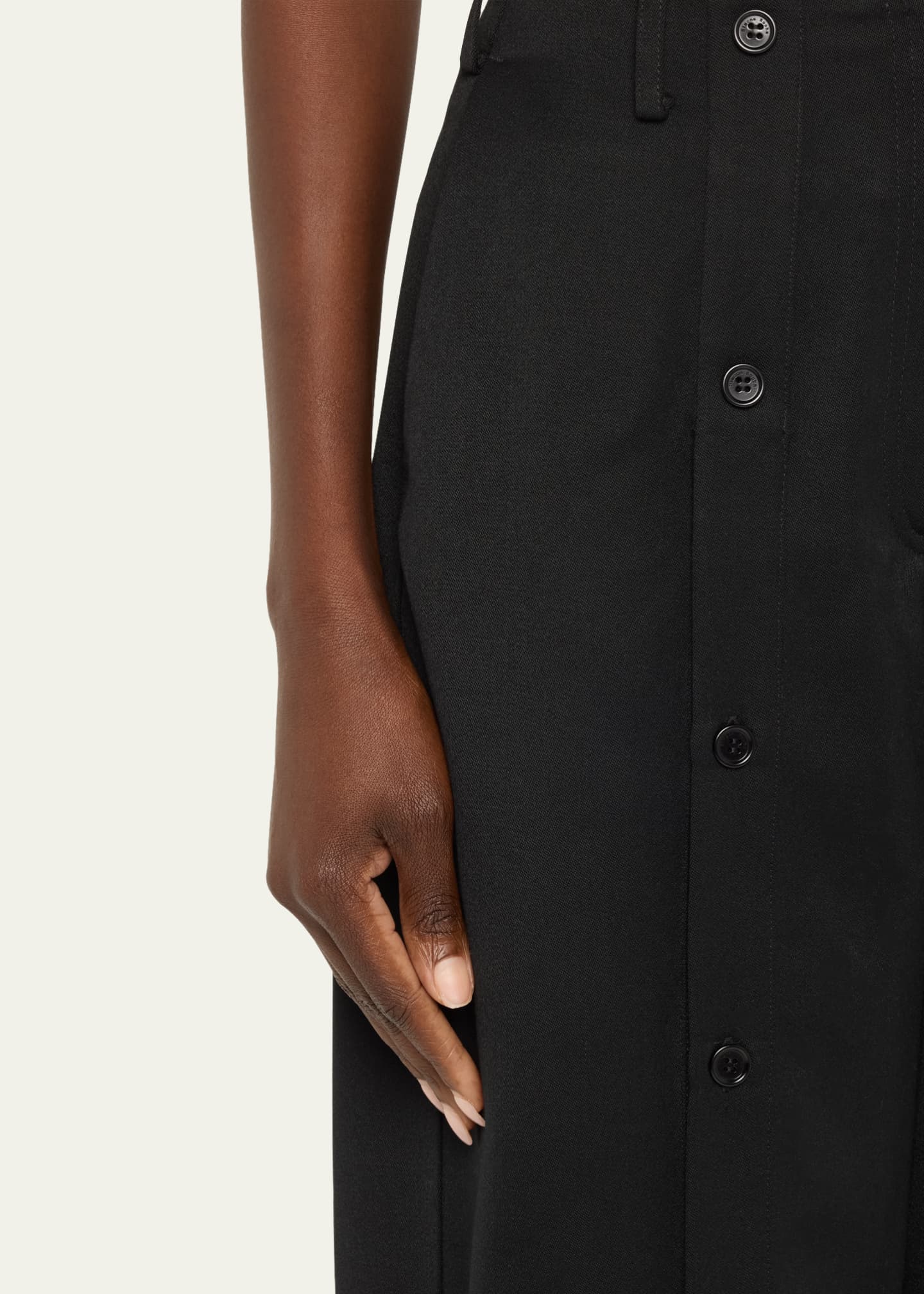 Simone Rocha Front Button Placket Wool Trousers - Bergdorf Goodman