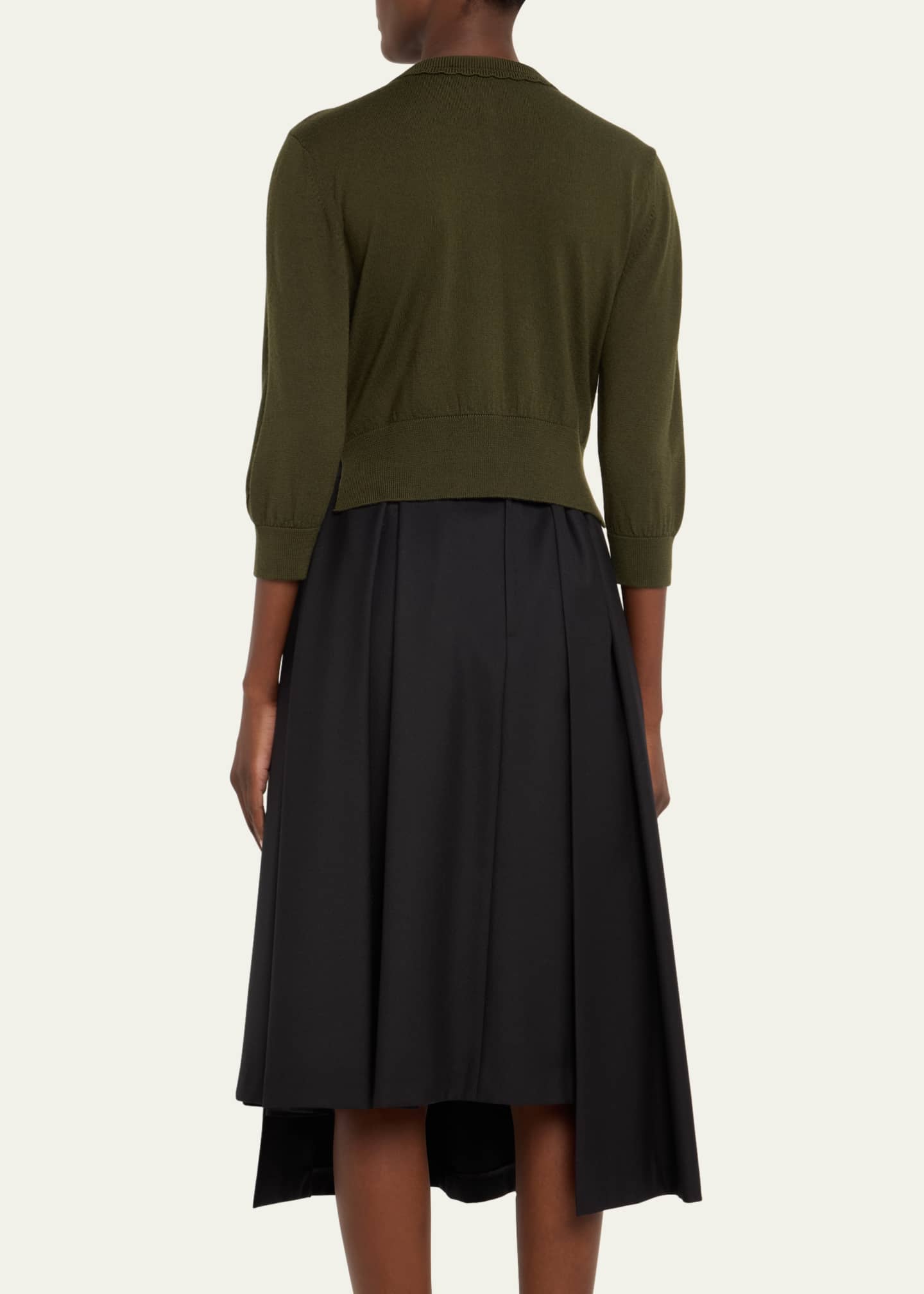 Simone Rocha Crustal Scallop Placket Wool Cropped Cardigan - Bergdorf ...