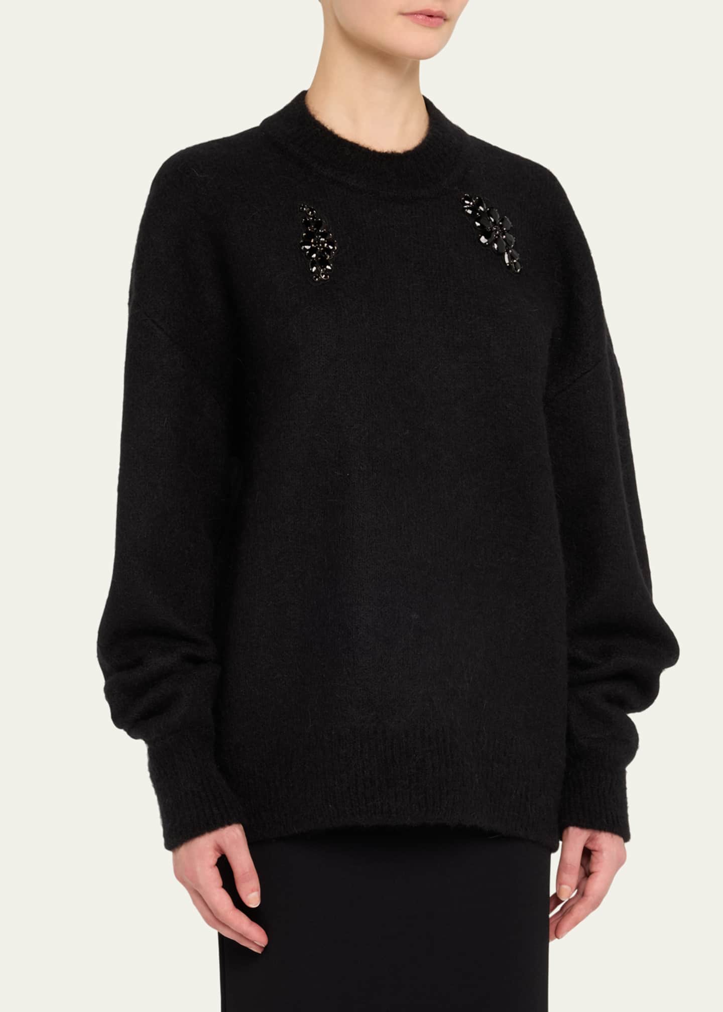 Simone Rocha Crystal Alpaca Wool Sweater - Bergdorf Goodman