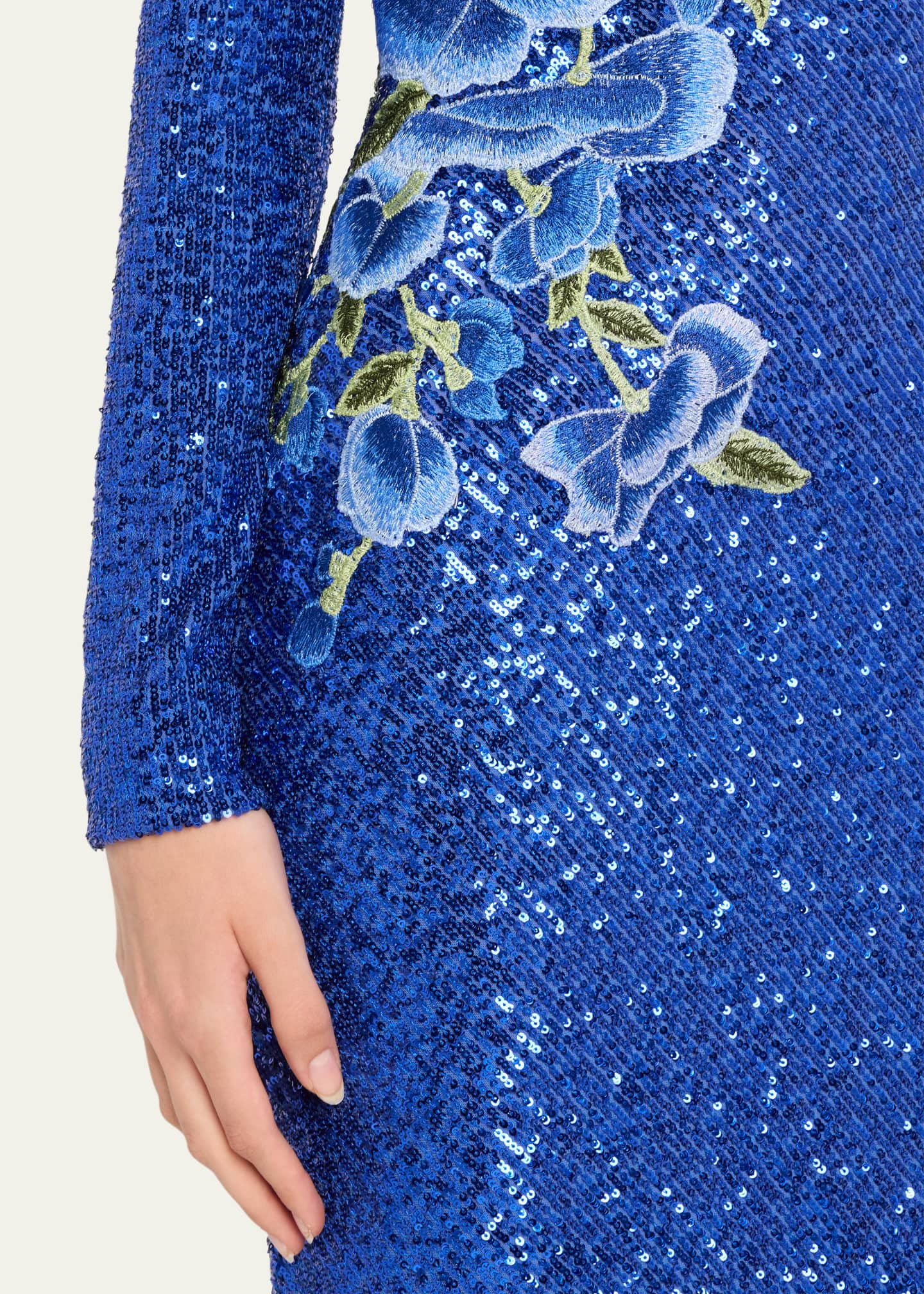 Naeem Khan Floral Embroidered Sequin Gown - Bergdorf Goodman