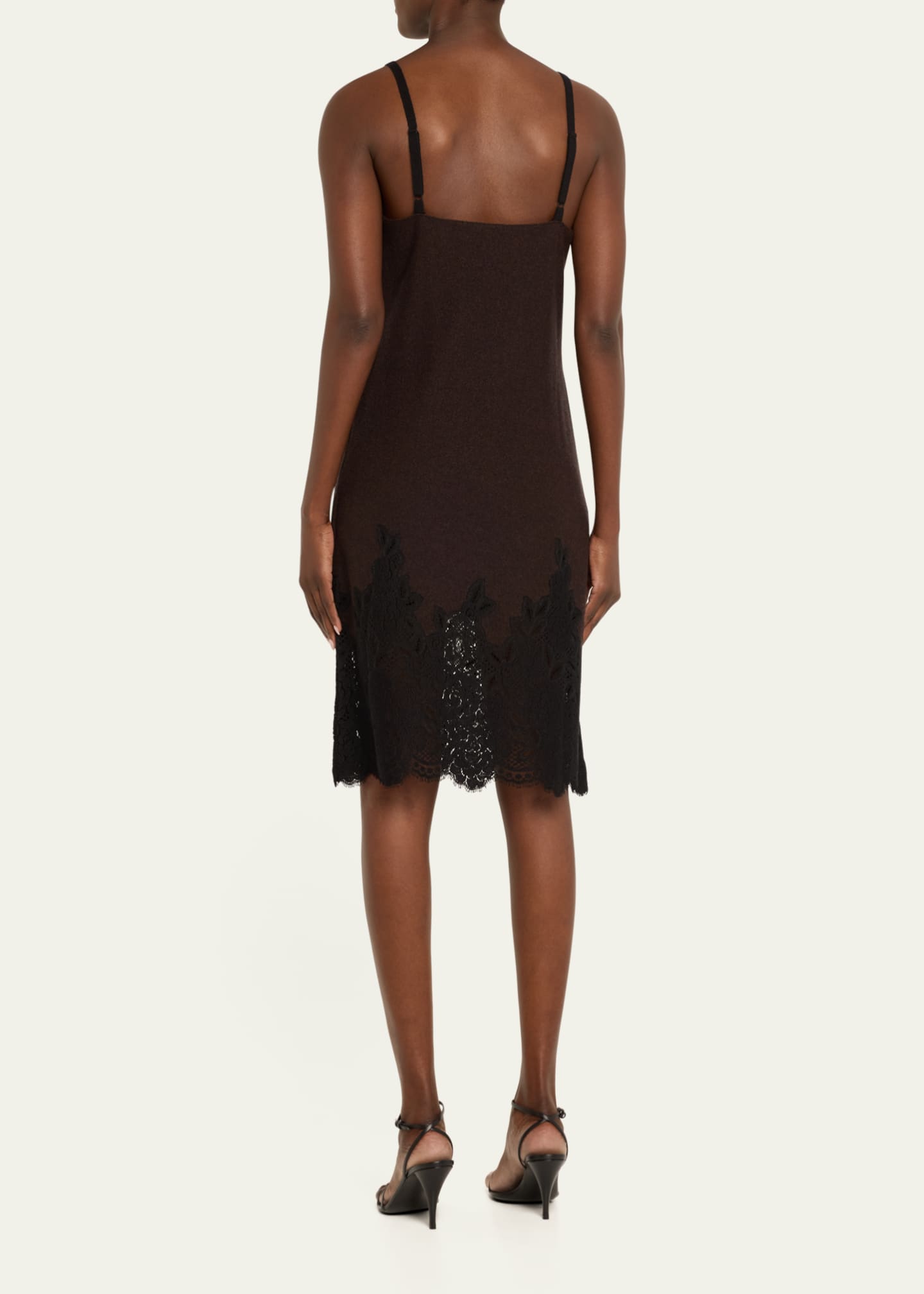 Burberry Lace-Trim Italian Wool Slip Dress - Bergdorf Goodman