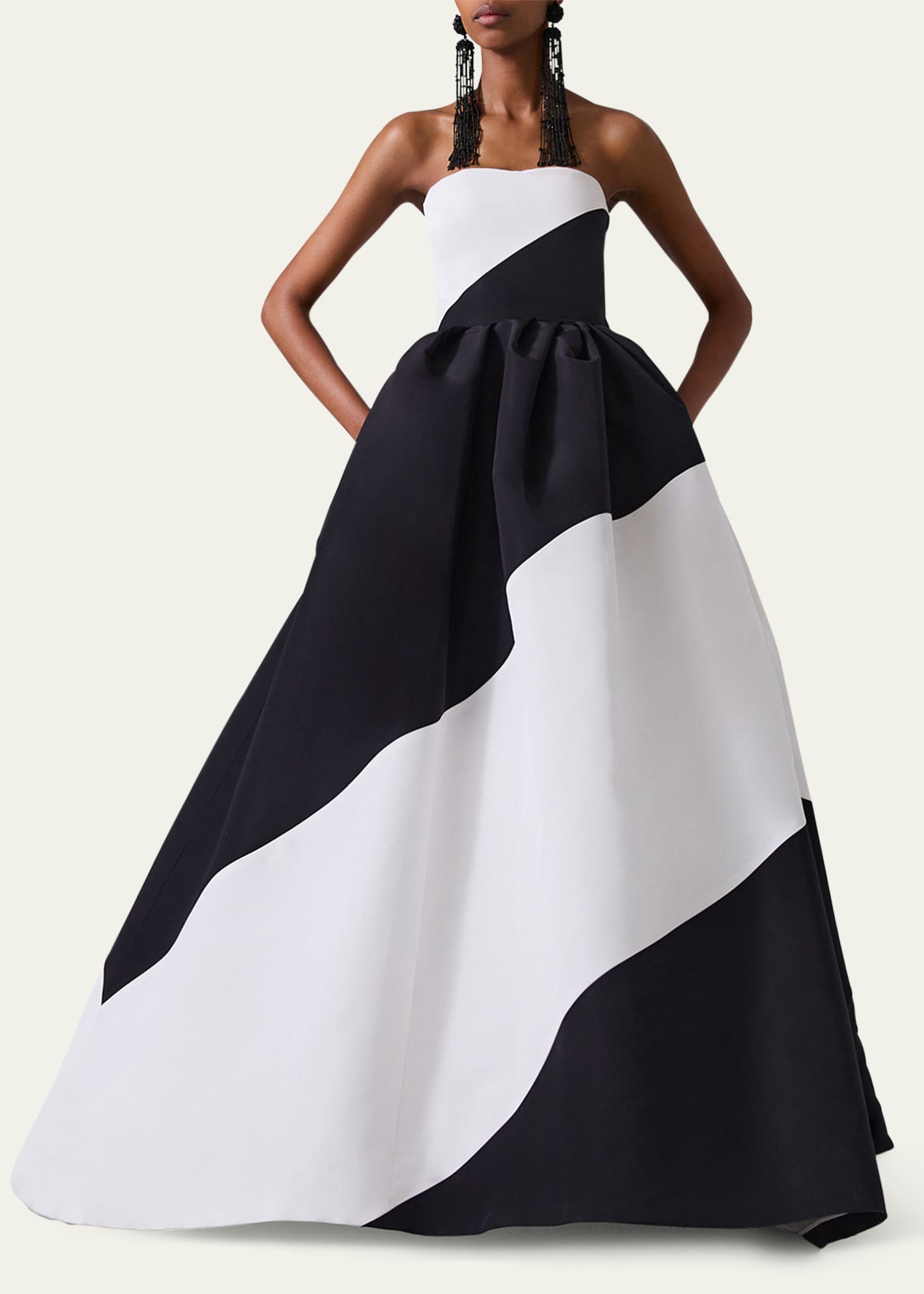 Carolina Herrera Strapless Colorblock Stripe Ball Gown - Bergdorf Goodman