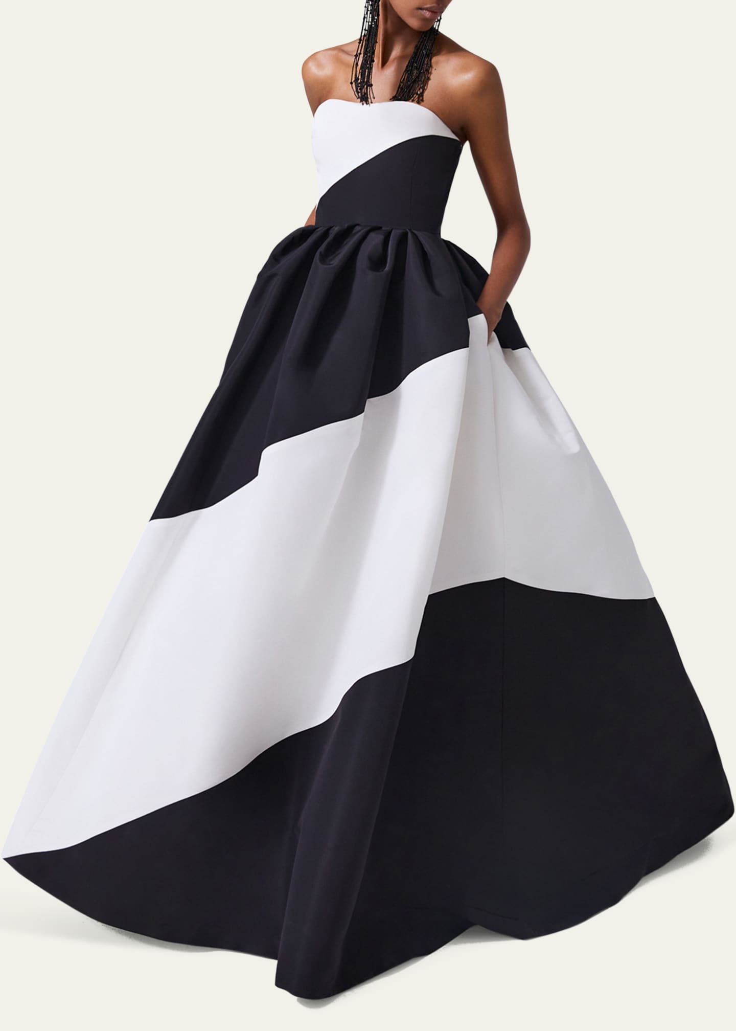 Carolina Herrera Strapless Colorblock Stripe Ball Gown - Bergdorf Goodman