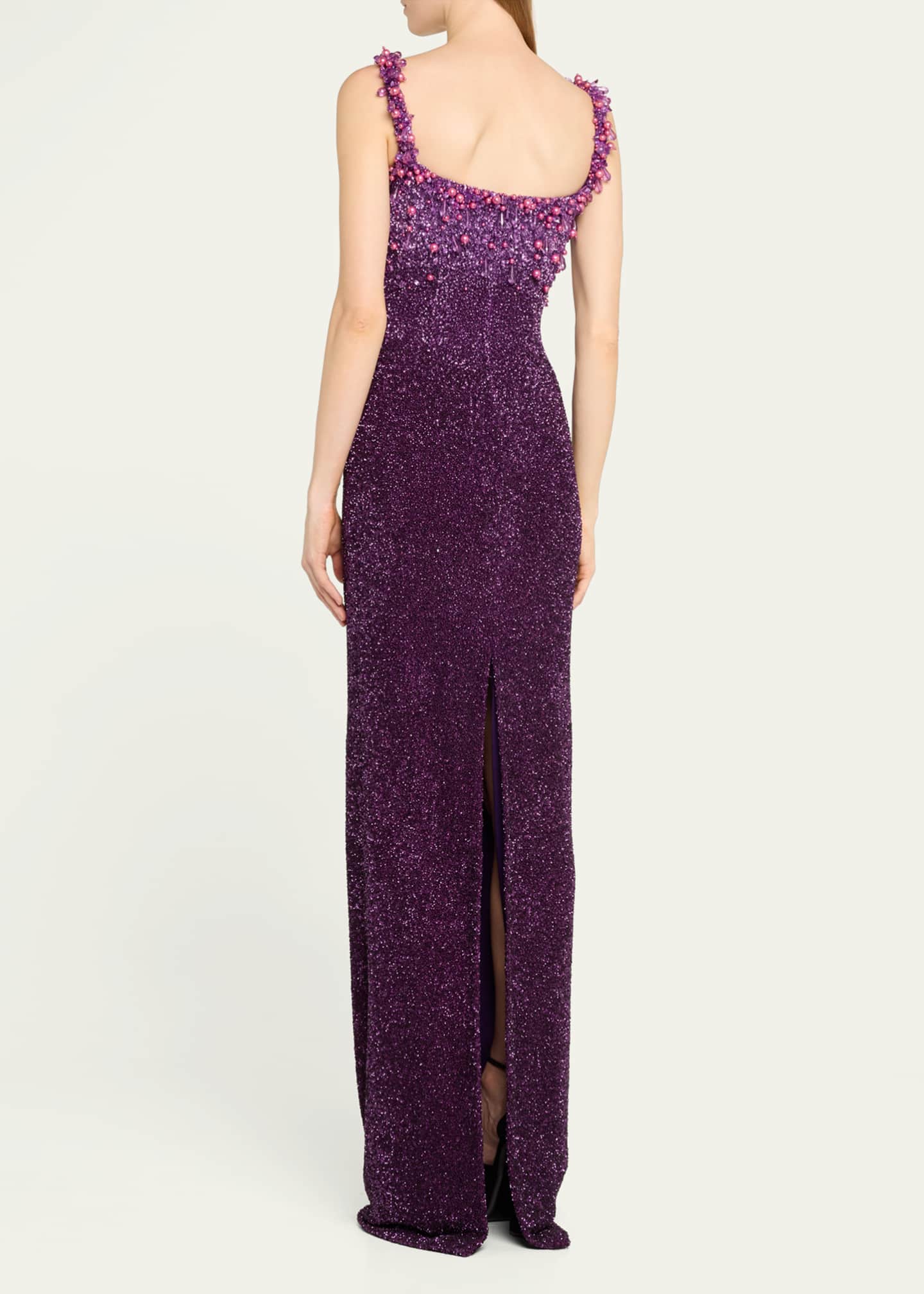 Pamella Roland Ombre Crystal Sequined Column Gown - Bergdorf Goodman