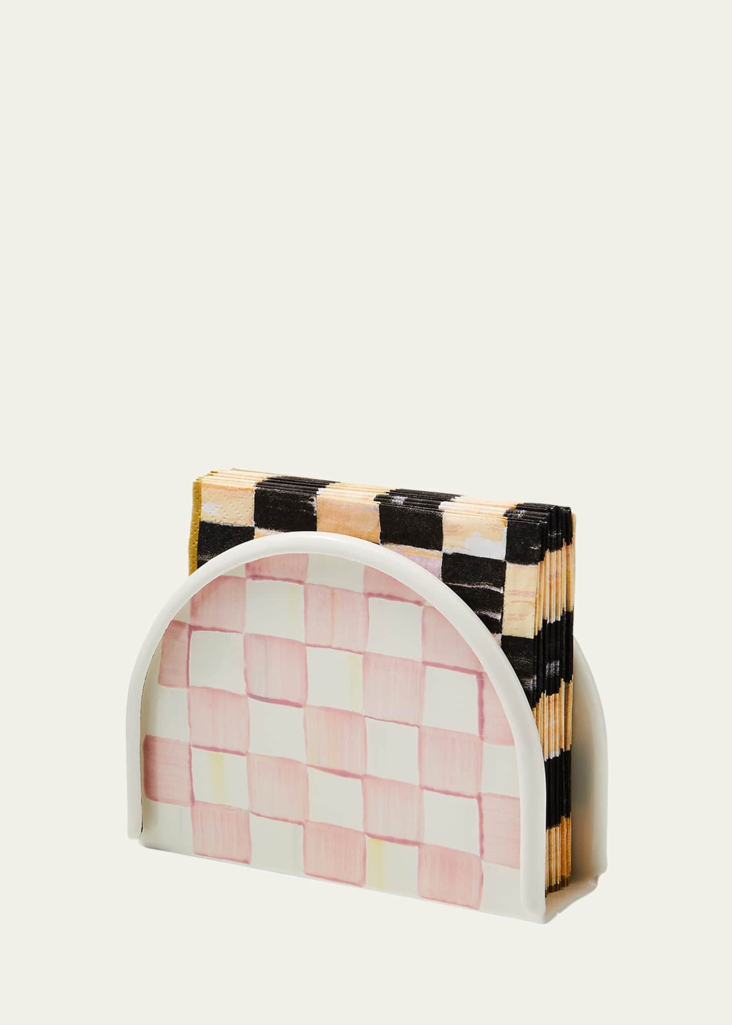 MacKenzie-Childs Rosy Check Enamel Napkin Holder - Bergdorf Goodman