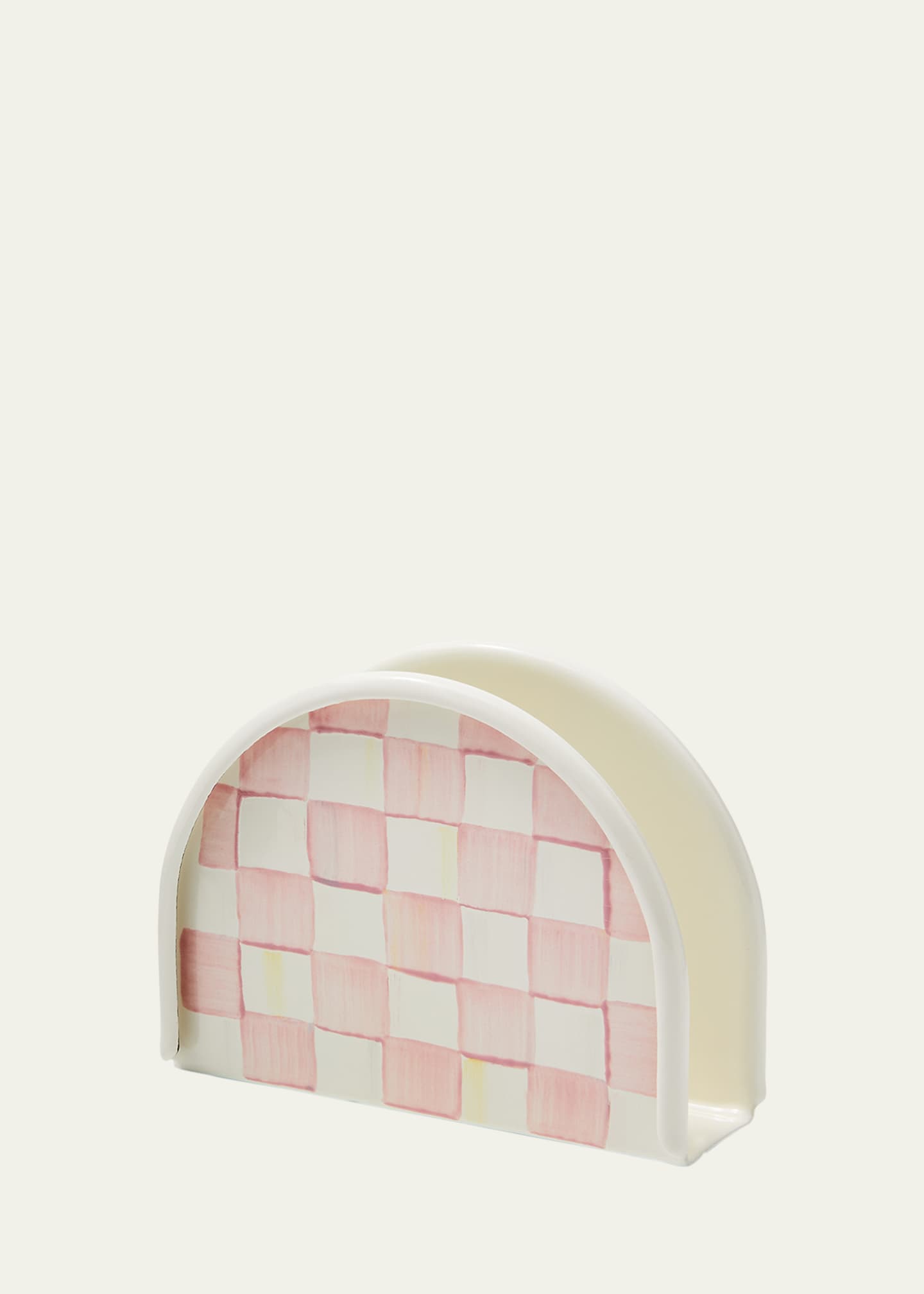 MacKenzie-Childs Rosy Check Enamel Napkin Holder - Bergdorf Goodman