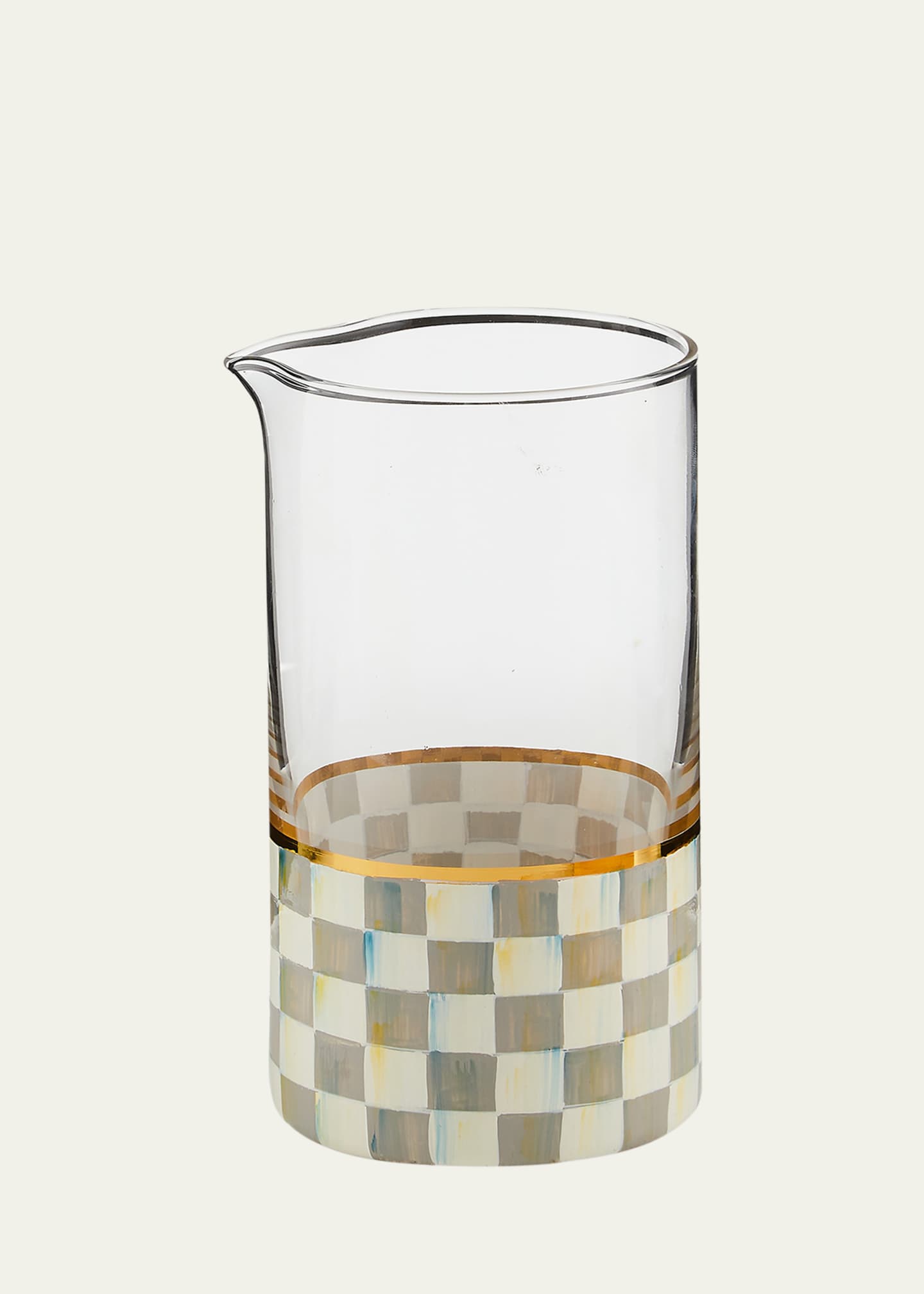 MacKenzie-Childs Sterling Check Mixing Glass - Bergdorf Goodman