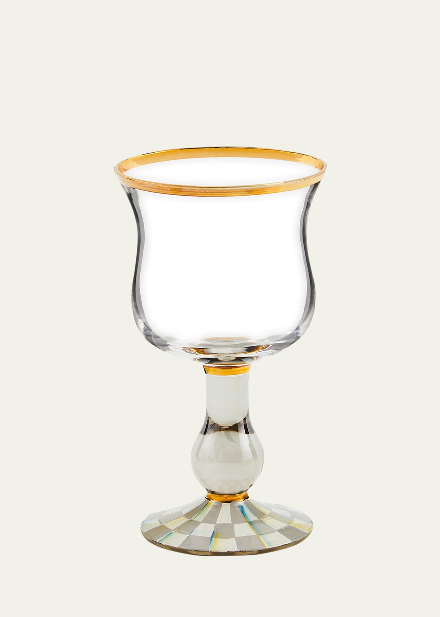 MacKenzie-Childs Sterling Check Wine Glass - Bergdorf Goodman