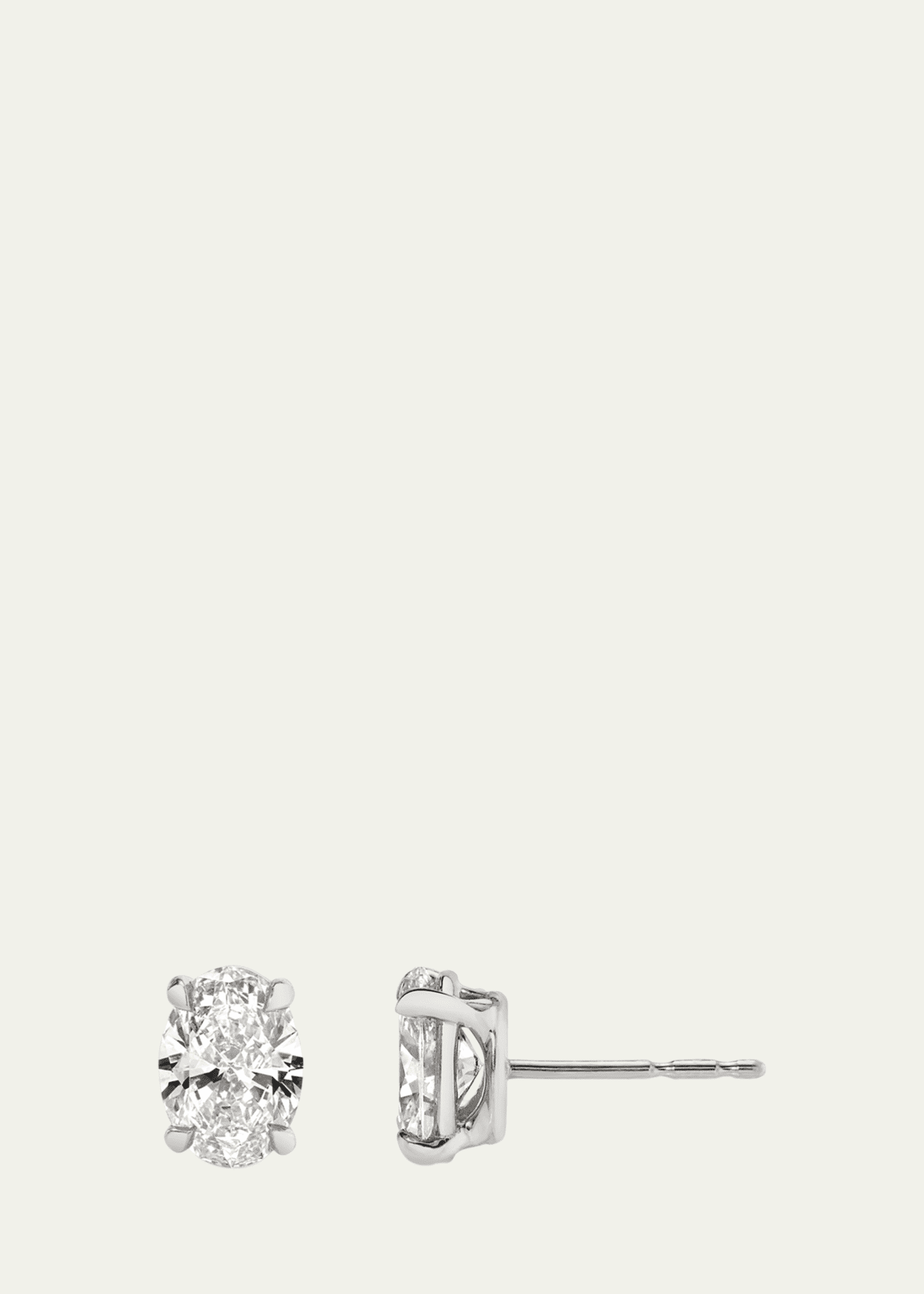 VRAI 14K White Gold Oval Solitaire Lab Grown Diamond Stud Earrings, 1 ...