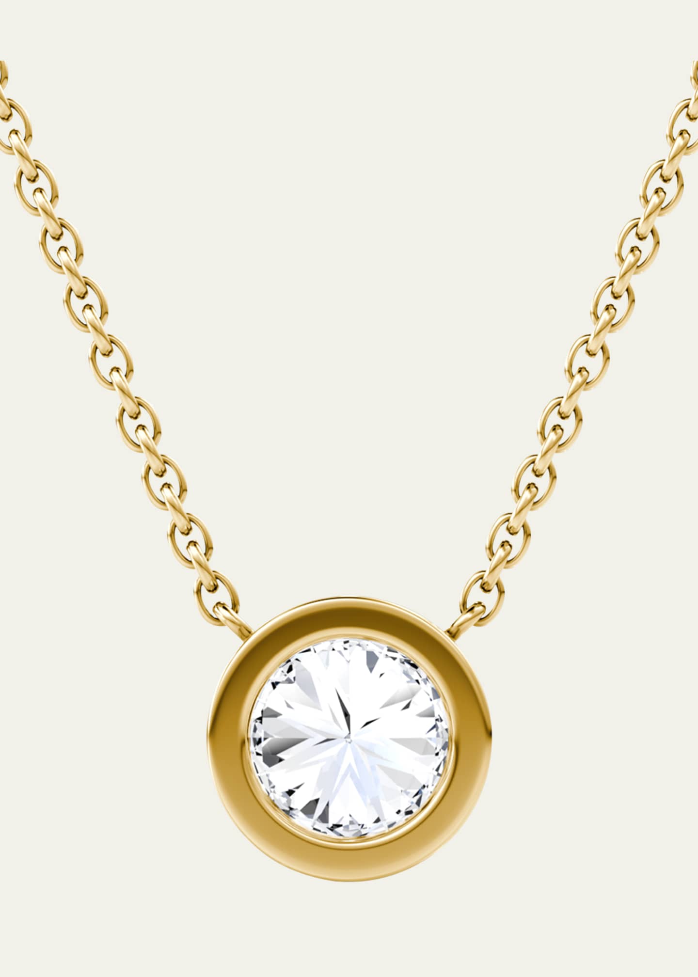VRAI Round Bezel-Cut Lab Grown Diamond Solitaire Necklace, 0.75tcw ...