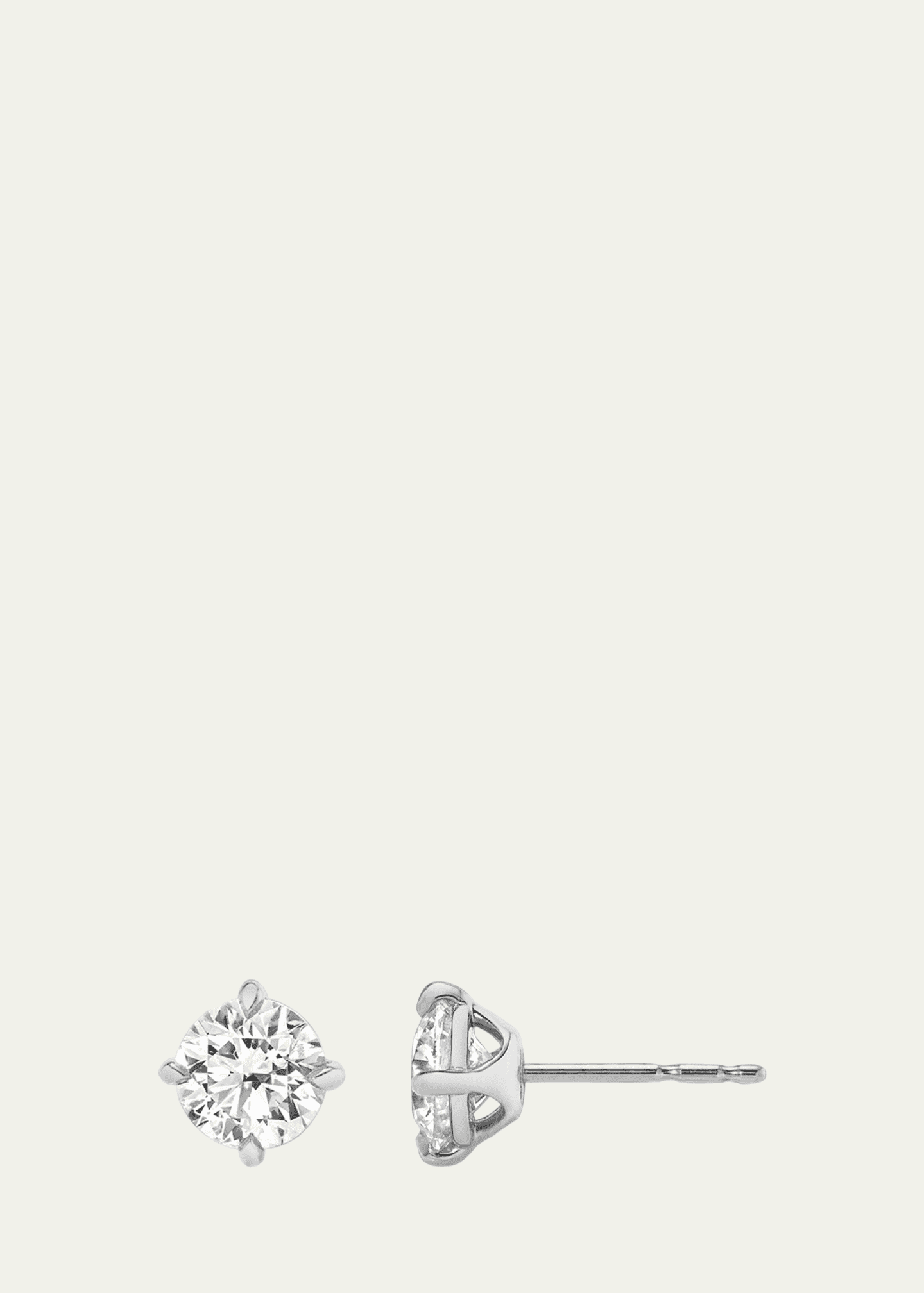 VRAI 14K Gold Brilliant Round Solitaire Lab Grown Diamond Stud Earrings ...