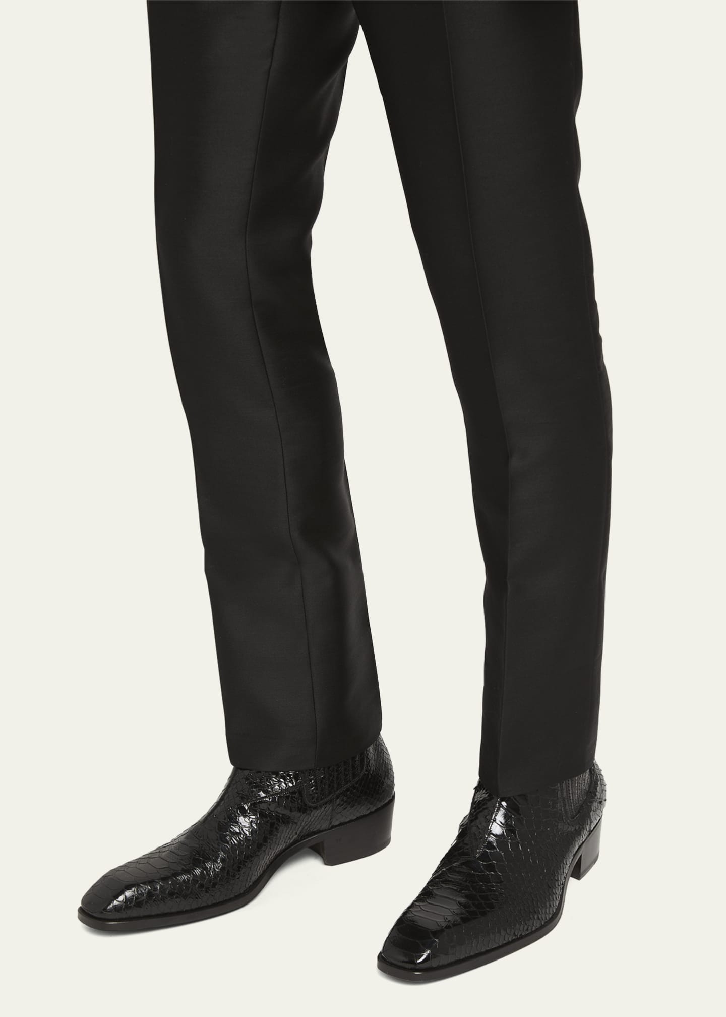 TOM FORD Men's Kenneth Python-Effect Patent Chelsea Boots - Bergdorf ...