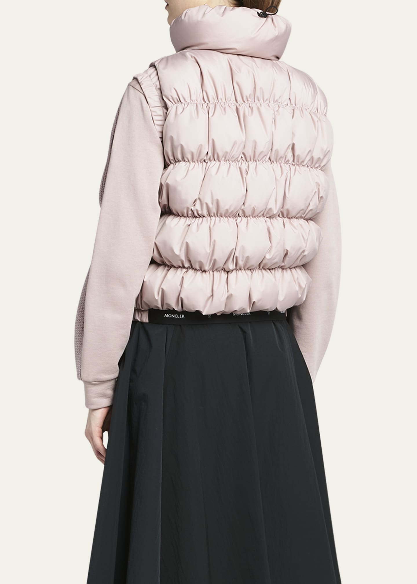 Moncler Apriate Ruched Puffer Vest - Bergdorf Goodman