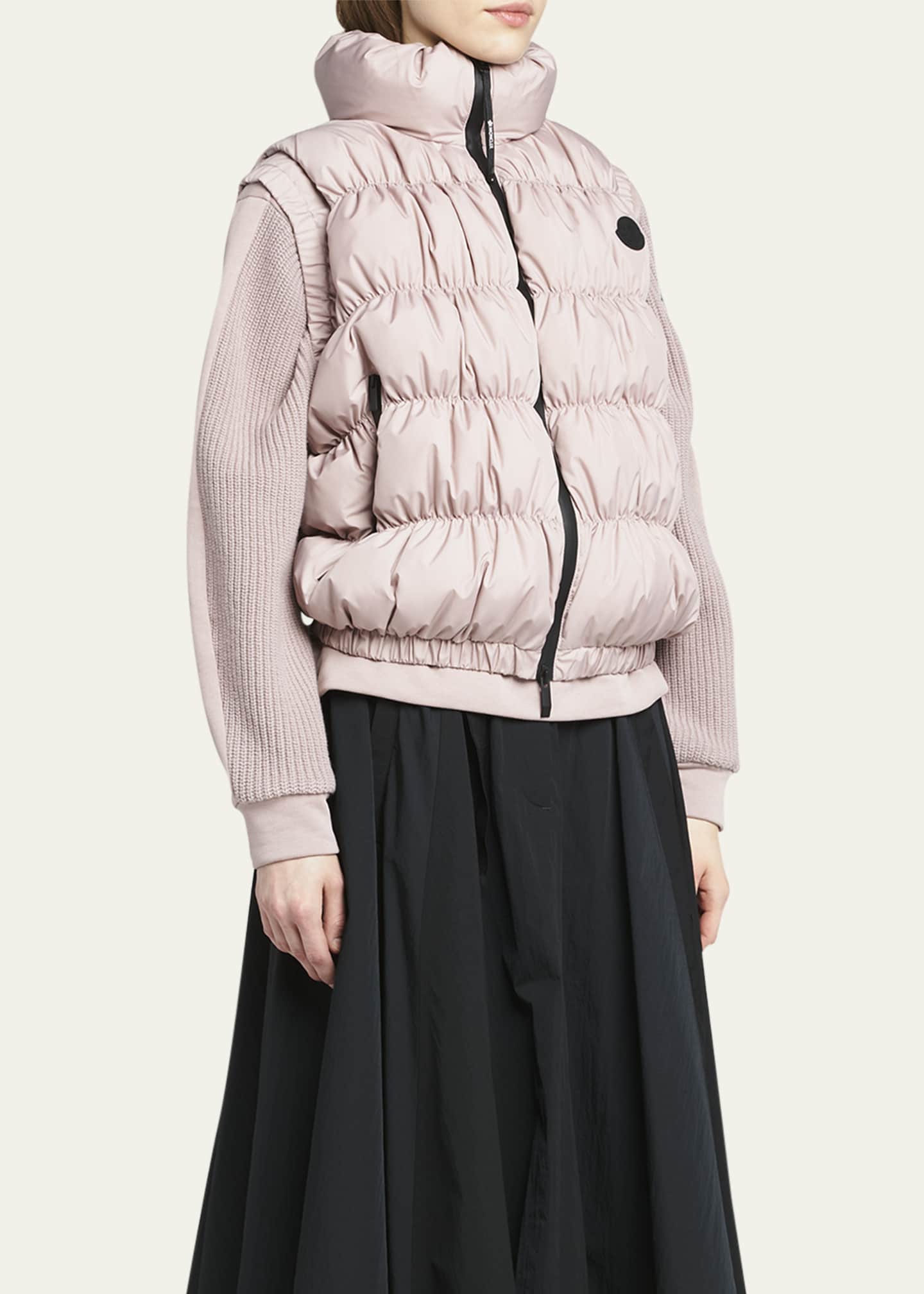 Moncler Apriate Ruched Puffer Vest - Bergdorf Goodman