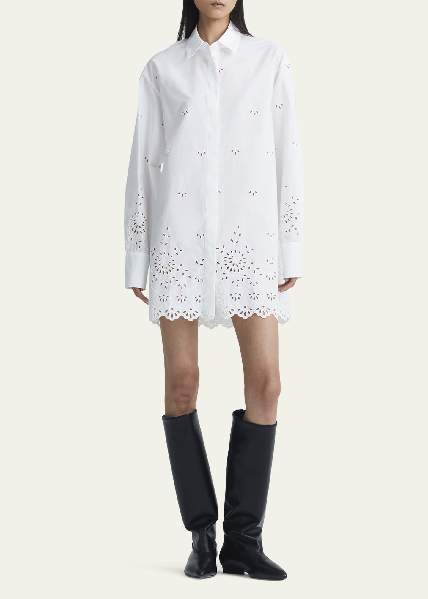 Altuzarra Morton Cutout Scallop Mini Poplin Dress - Bergdorf Goodman