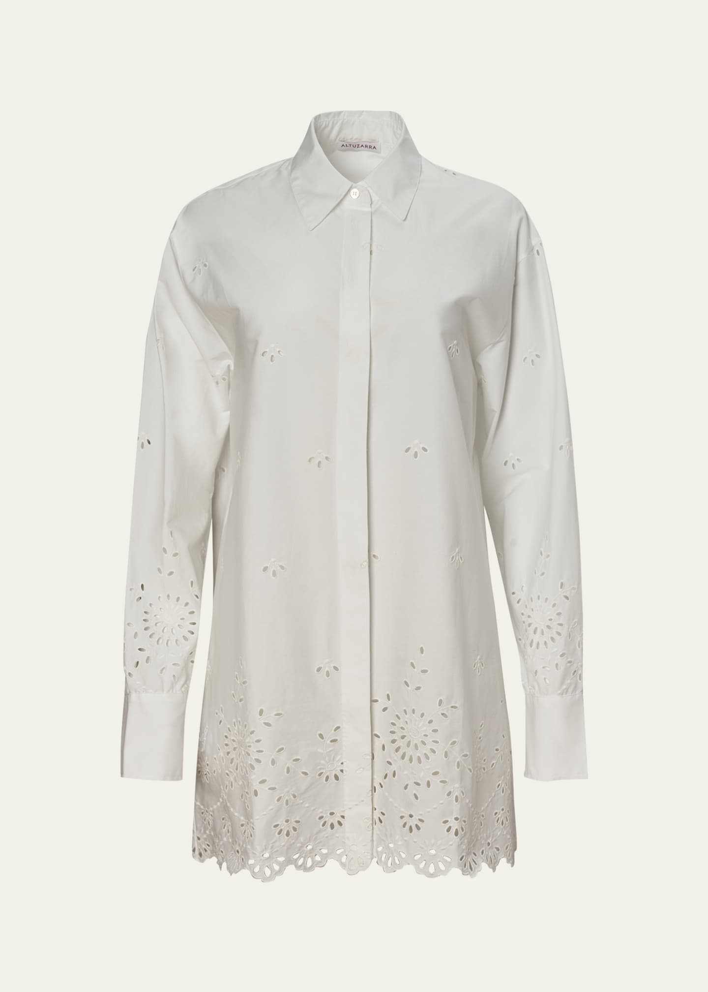 Altuzarra Morton Cutout Scallop Mini Poplin Dress - Bergdorf Goodman