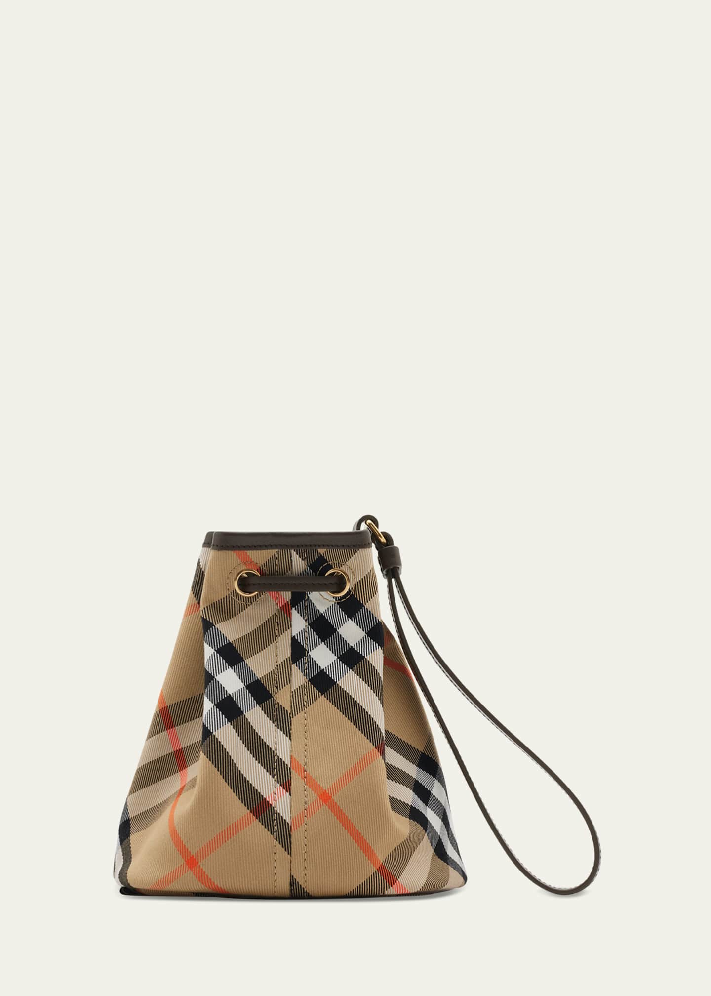 Burberry Check Drawstring Pouch Bag - Bergdorf Goodman