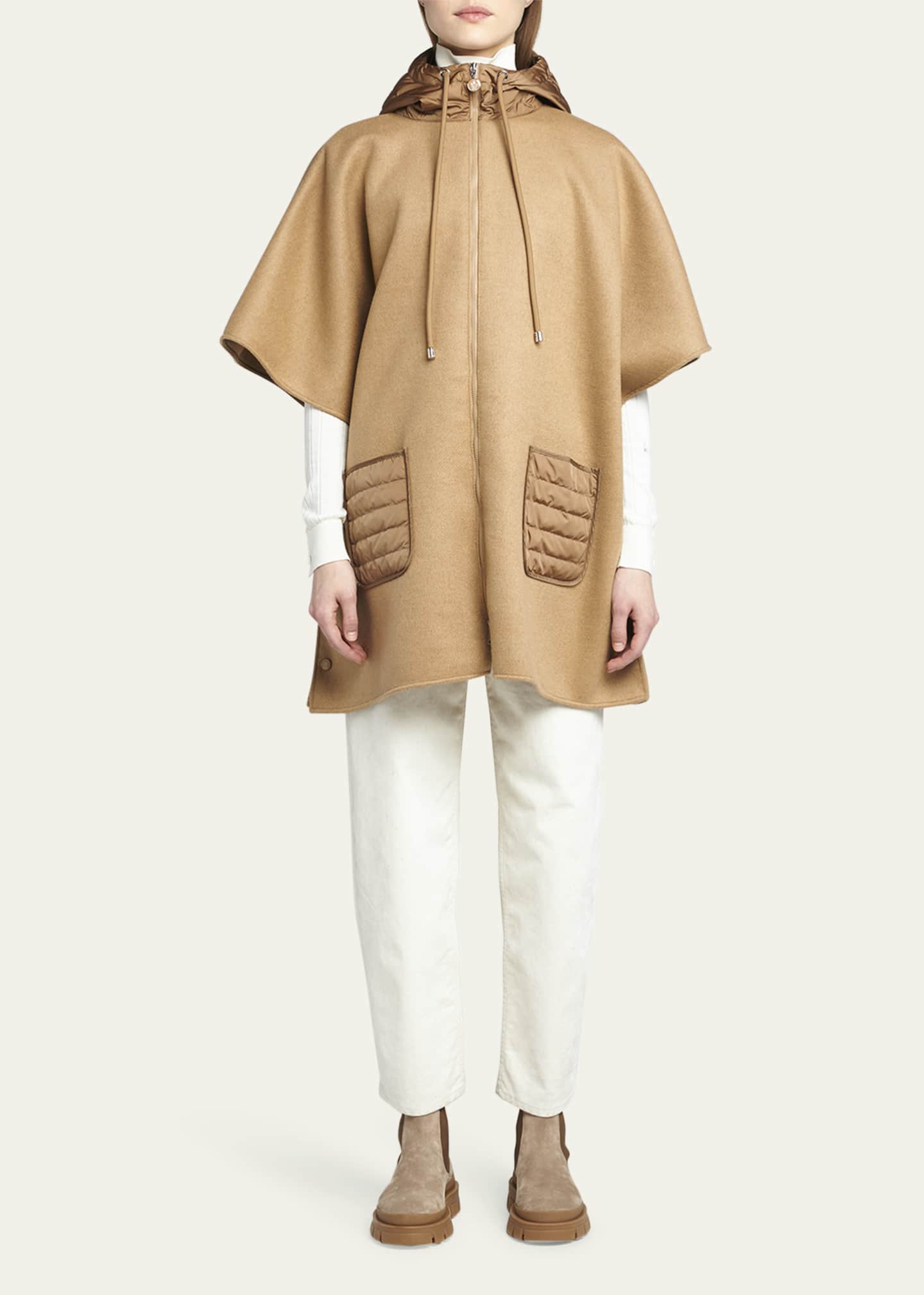Moncler Hooded Down Cape - Bergdorf Goodman