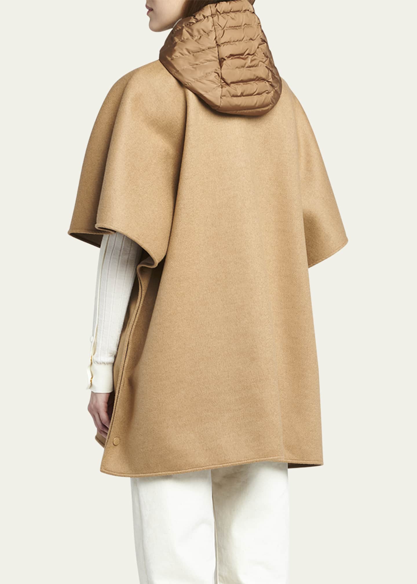 Moncler Hooded Down Cape - Bergdorf Goodman