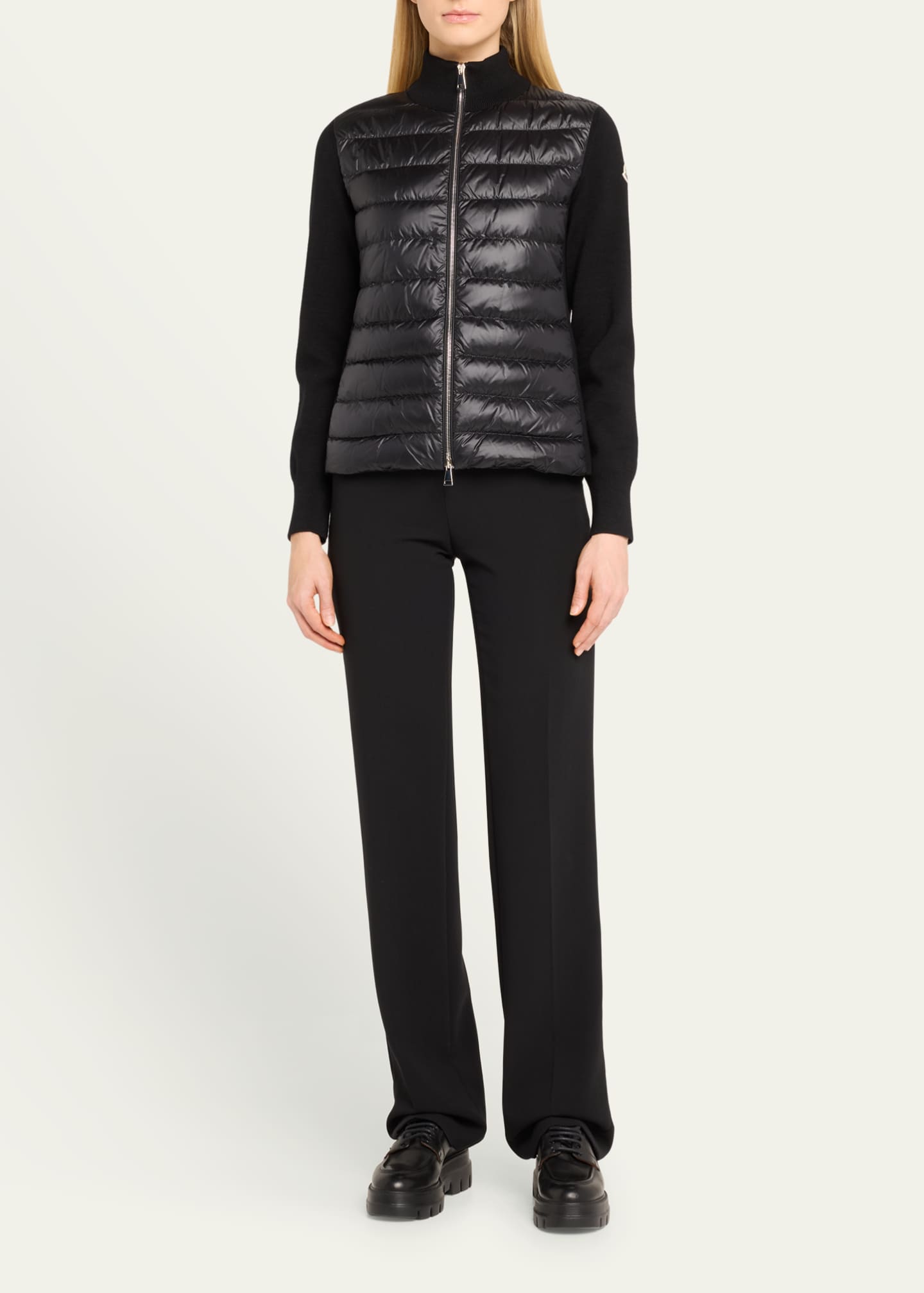 Moncler Hybrid Puffer Wool Cardigan - Bergdorf Goodman