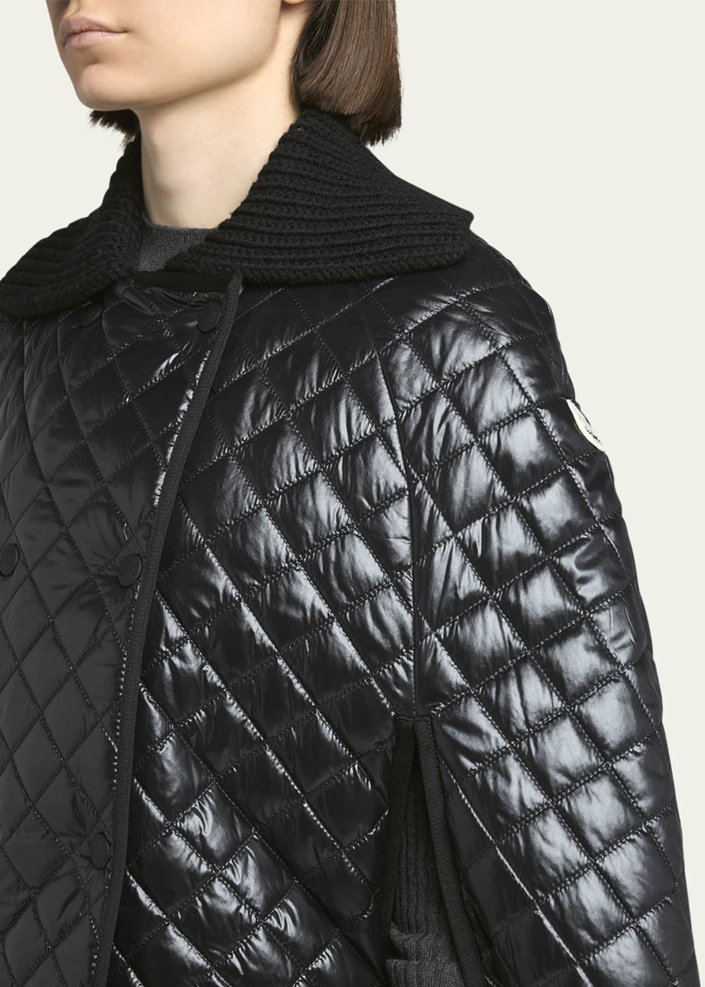 Moncler Diamond-Quilted Cape - Bergdorf Goodman