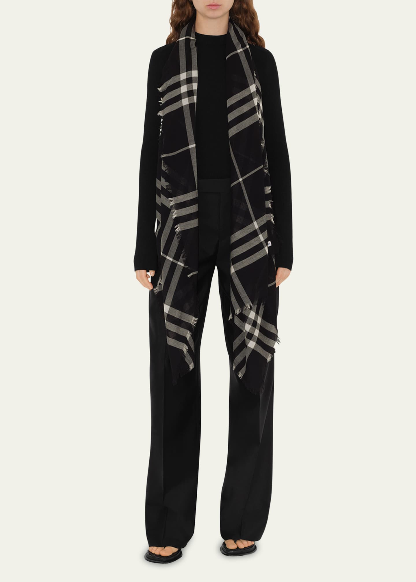 Burberry Giant Check Wool Scarf - Bergdorf Goodman