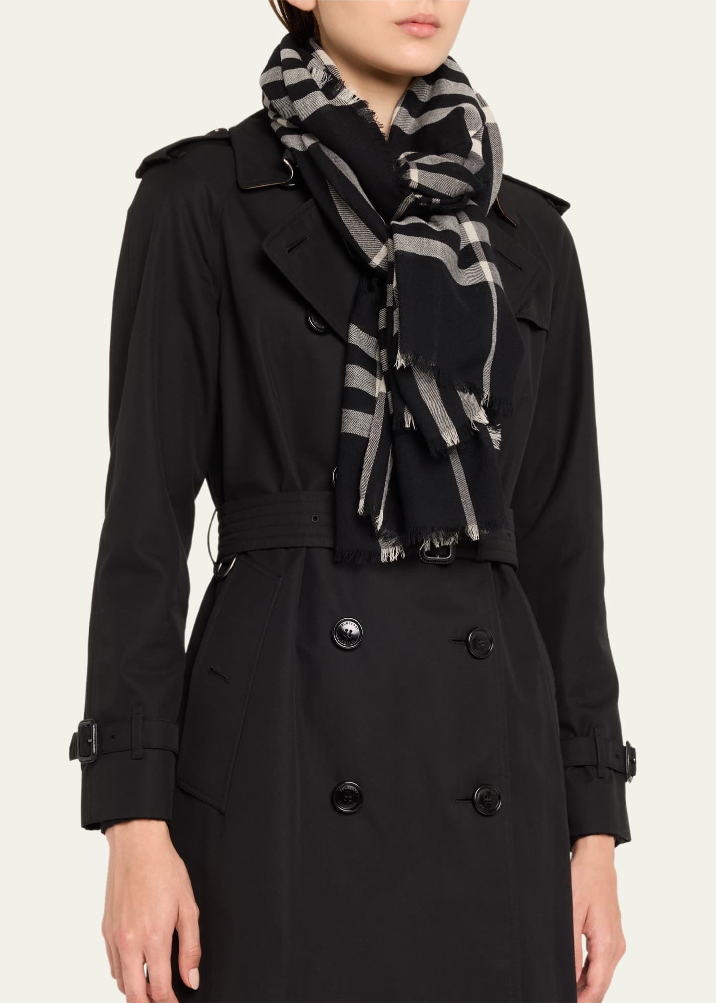 Burberry Giant Check Wool Scarf - Bergdorf Goodman