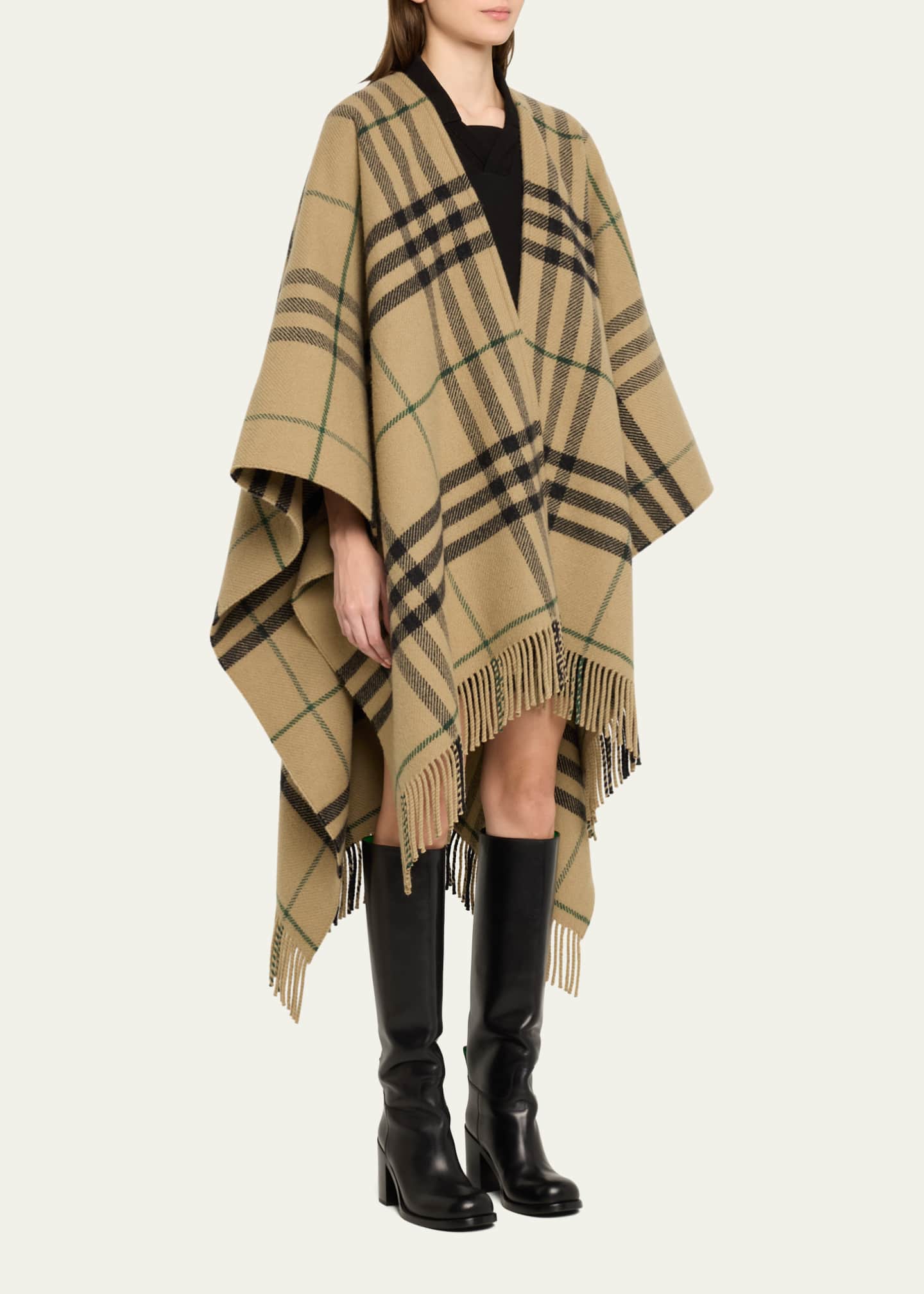 Burberry Catey Check Wool Cashmere Cape - Bergdorf Goodman