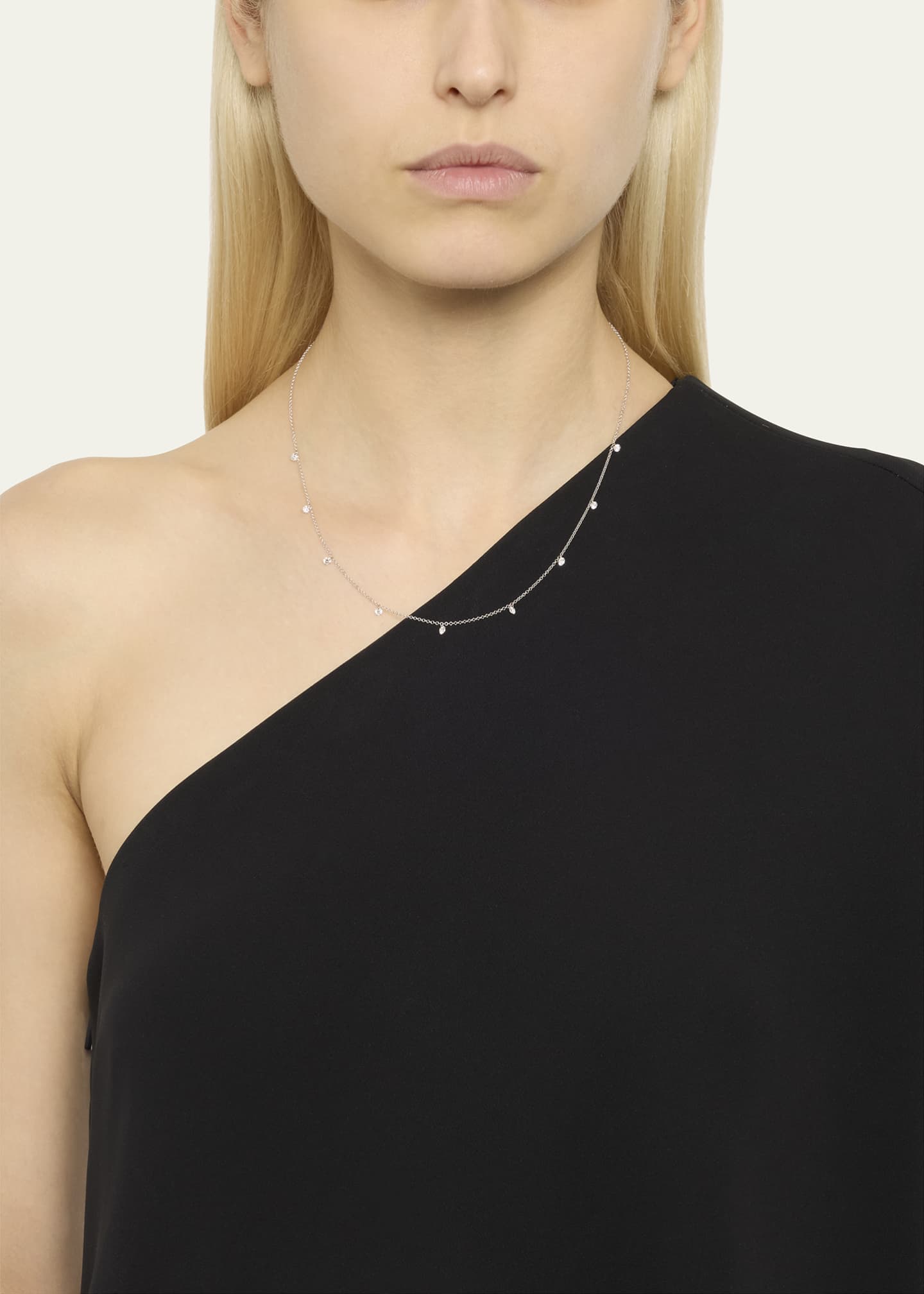 Paul Morelli 18K White Gold 9-Stone Floating Diamond Necklace ...