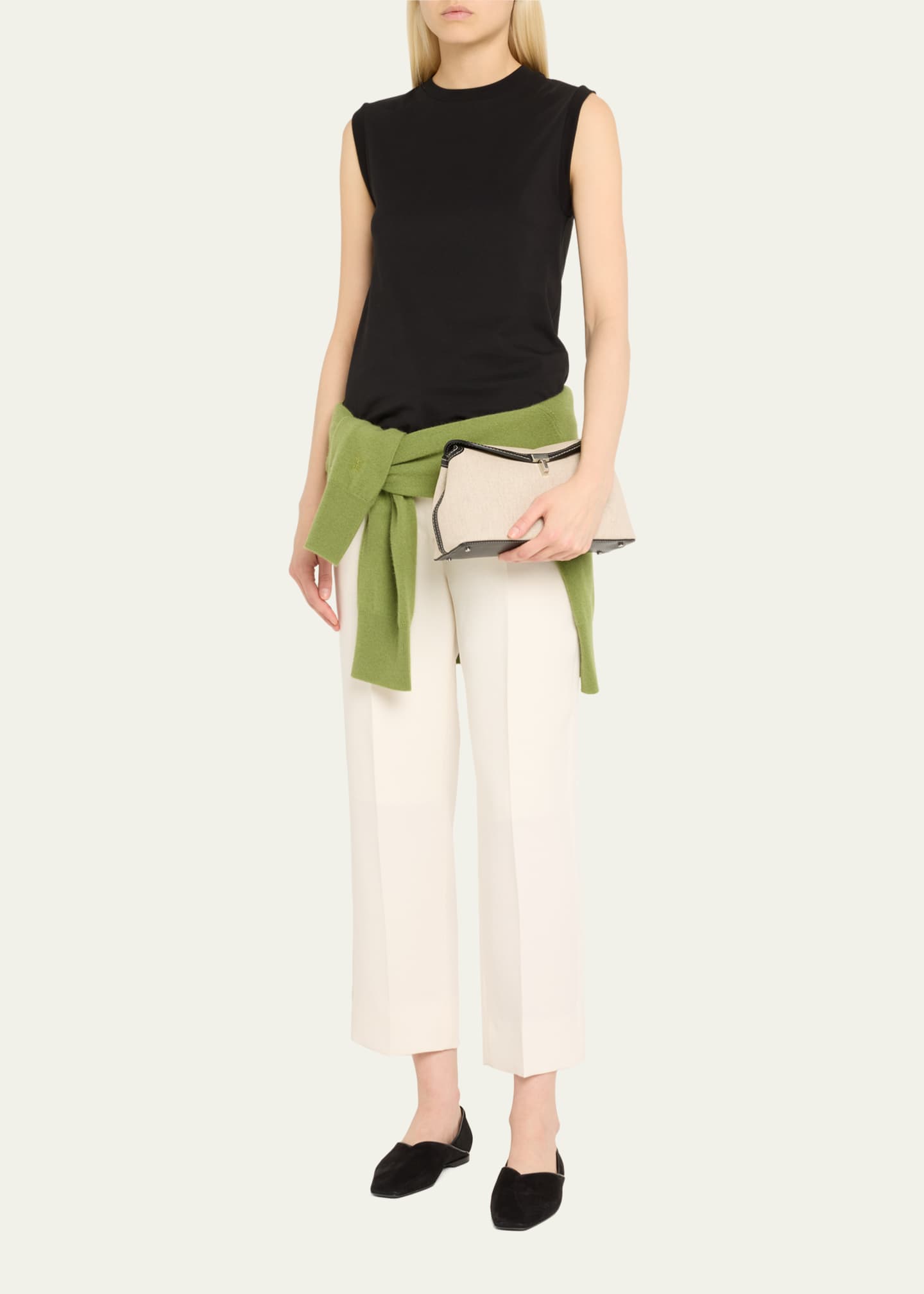 Toteme T-Lock Canvas Clutch Bag - Bergdorf Goodman