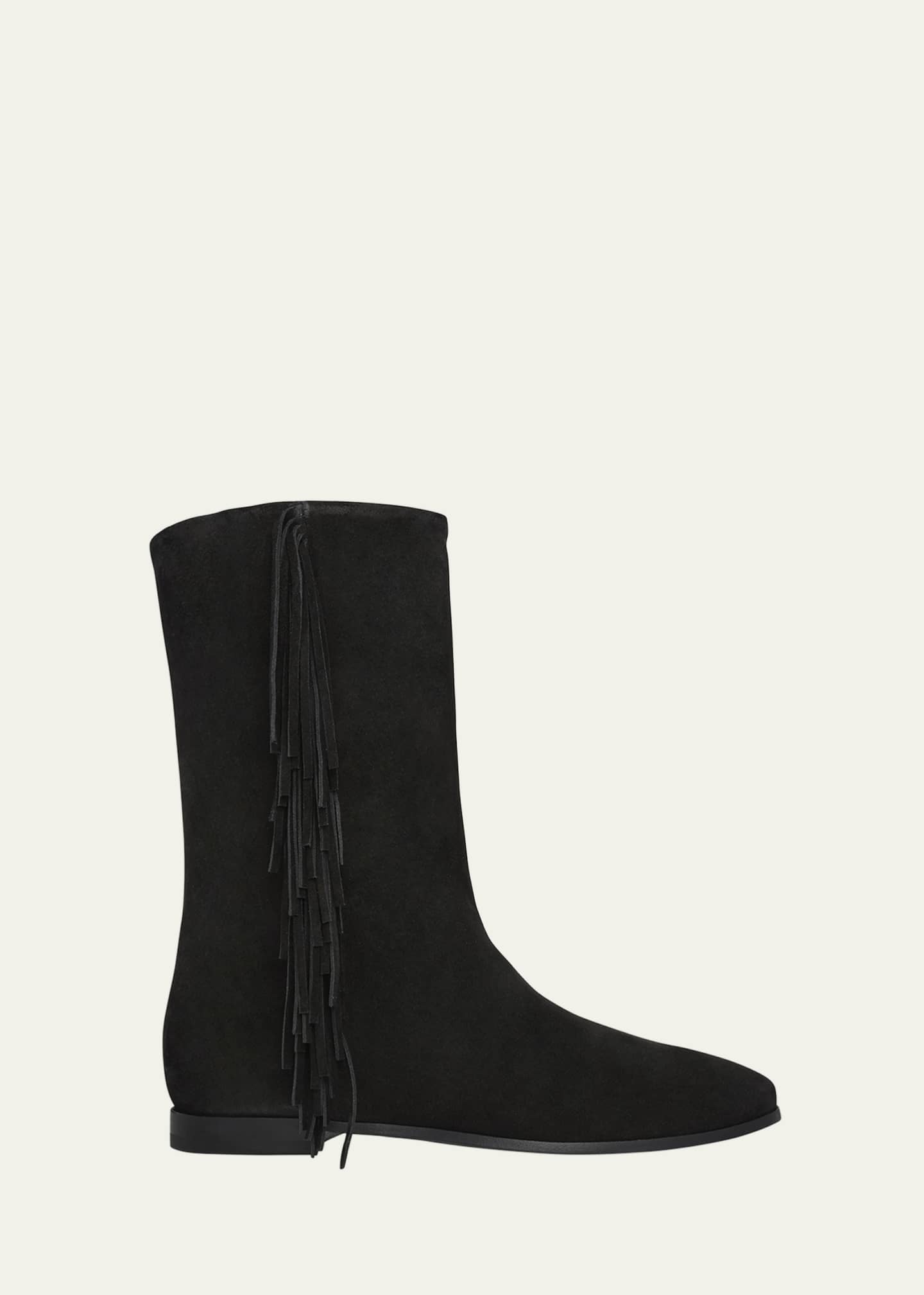 Pierre Hardy Texas Suede Fringe Mid Boots - Bergdorf Goodman
