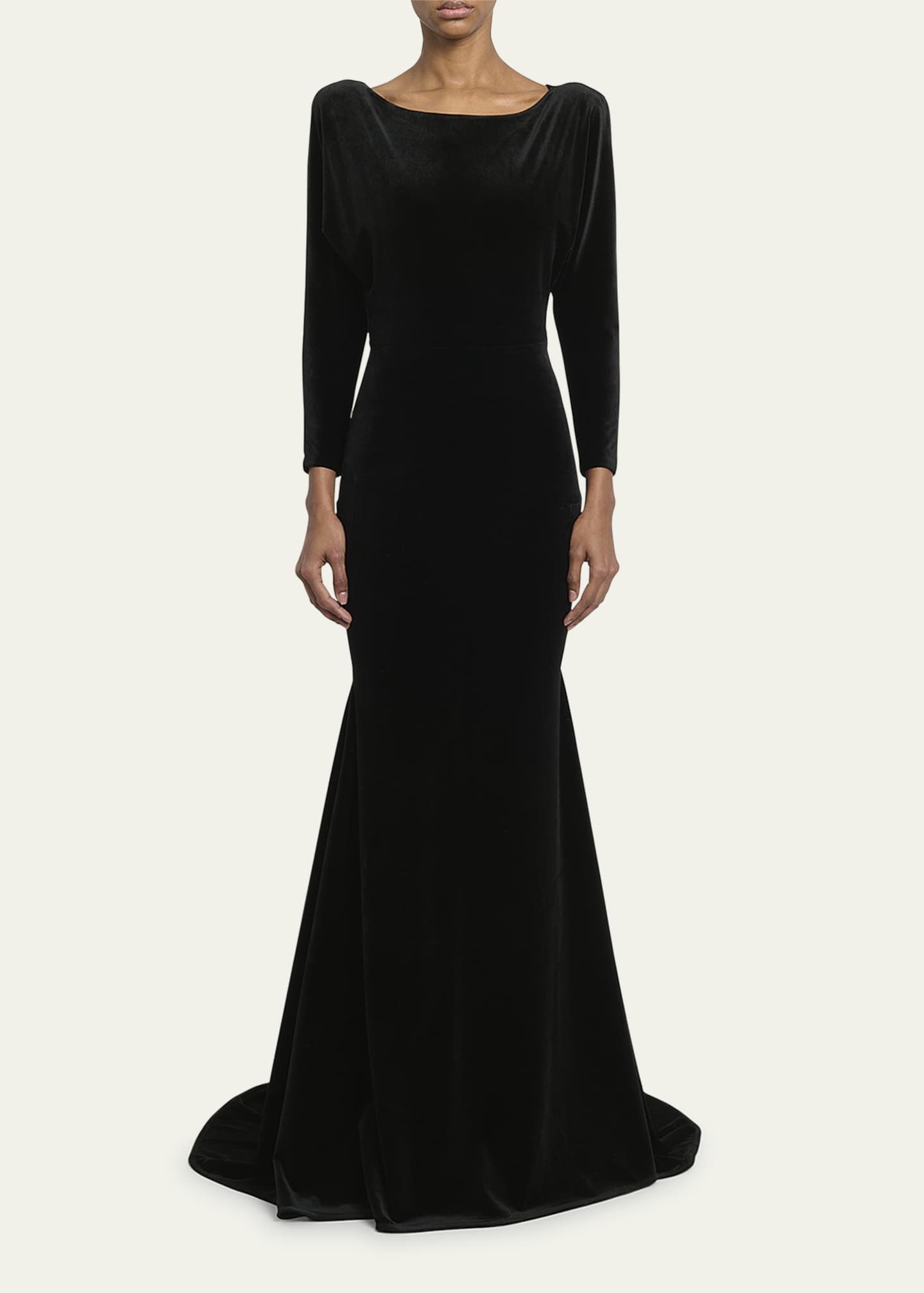 Alex Perry Velvet Gown with Open Cowl Back - Bergdorf Goodman