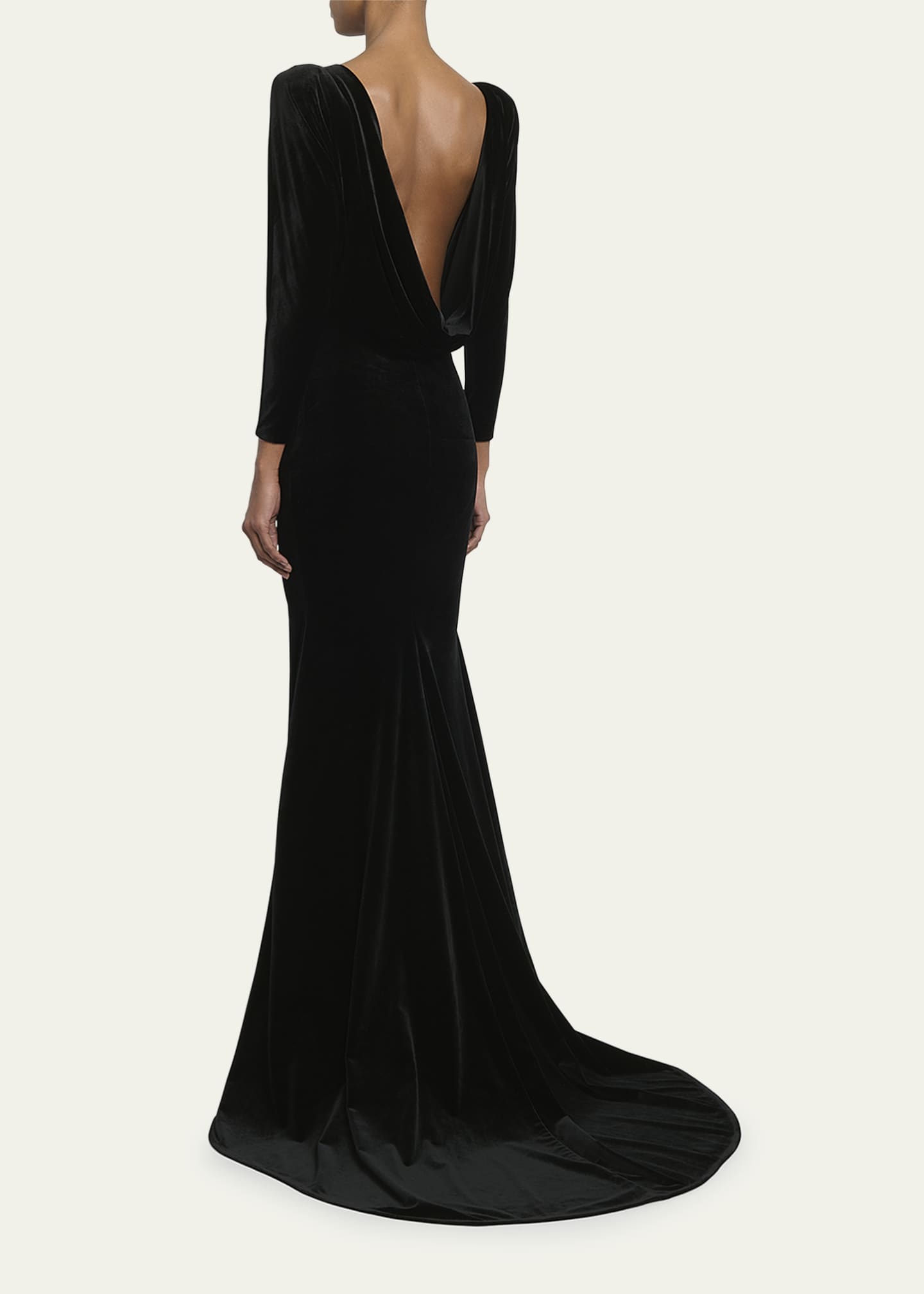 Alex Perry Velvet Gown with Open Cowl Back - Bergdorf Goodman