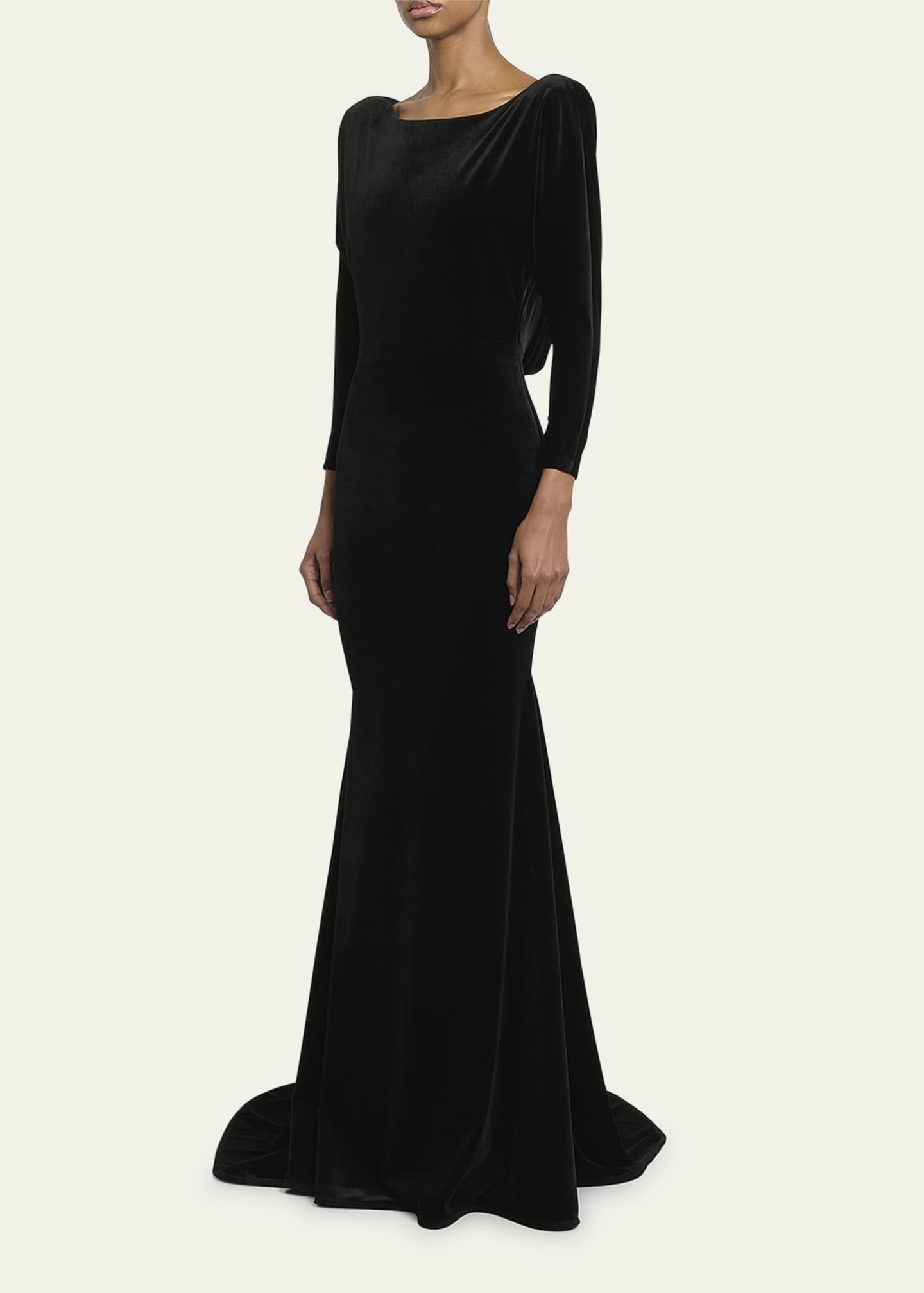 Alex Perry Velvet Gown with Open Cowl Back - Bergdorf Goodman