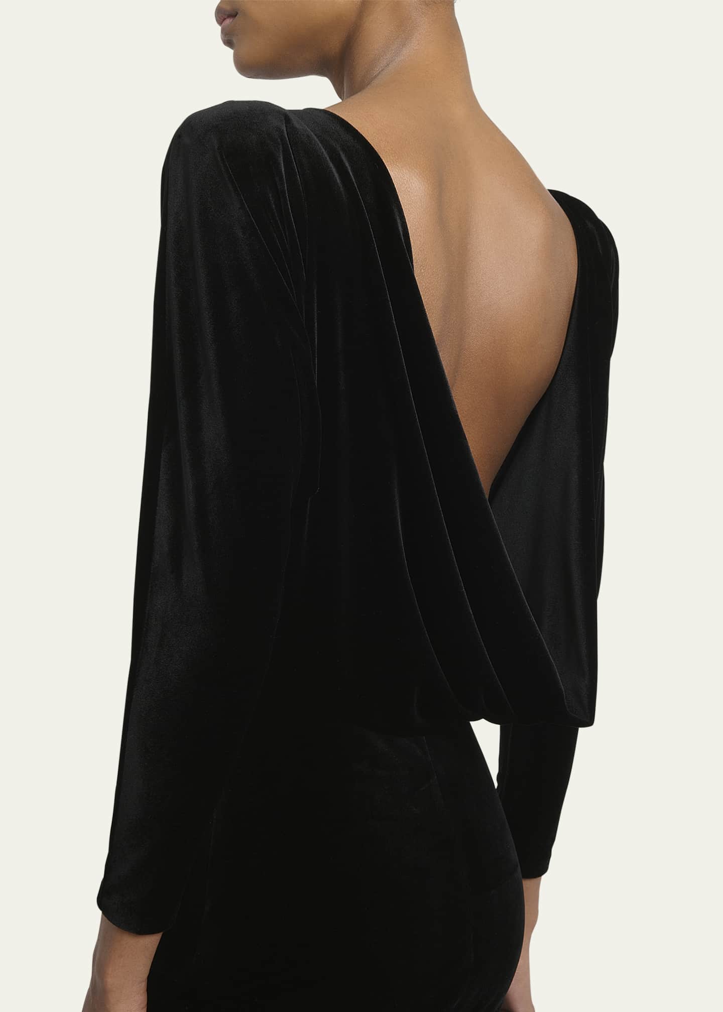 Alex Perry Velvet Gown with Open Cowl Back - Bergdorf Goodman