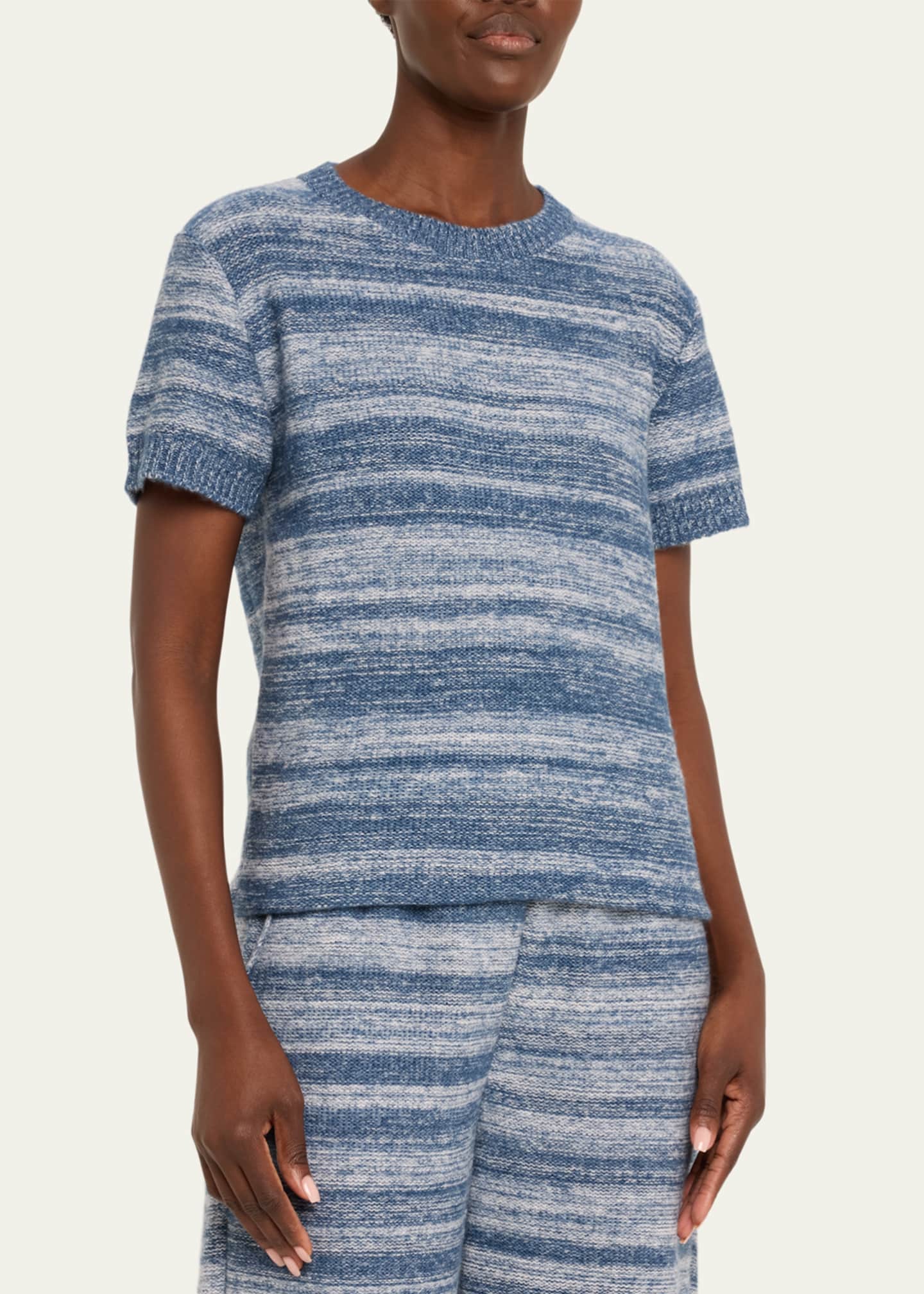 The Elder Statesman Nimbus Crest Stripe Knit Tee - Bergdorf Goodman