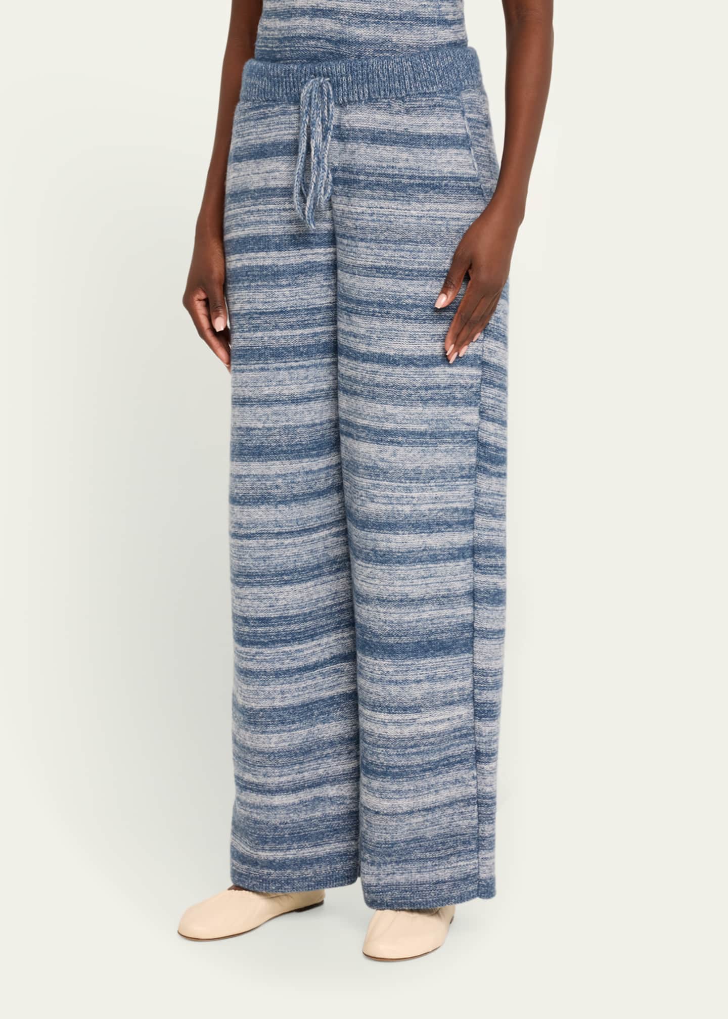The Elder Statesman Nimbus Crest Stripe Knit Cashmere Pants - Bergdorf ...