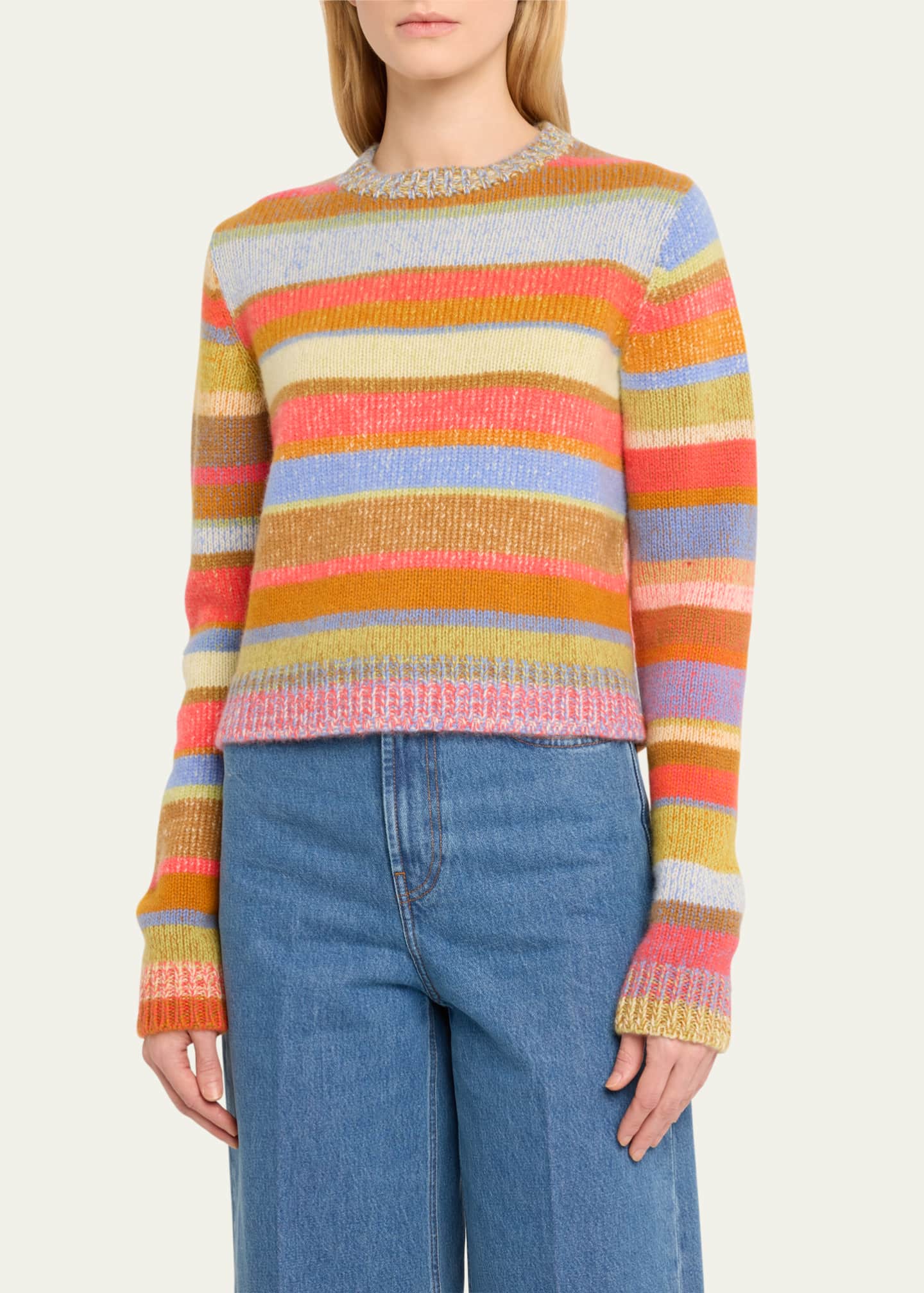 The Elder Statesman Stripe Cashmere Sweater - Bergdorf Goodman