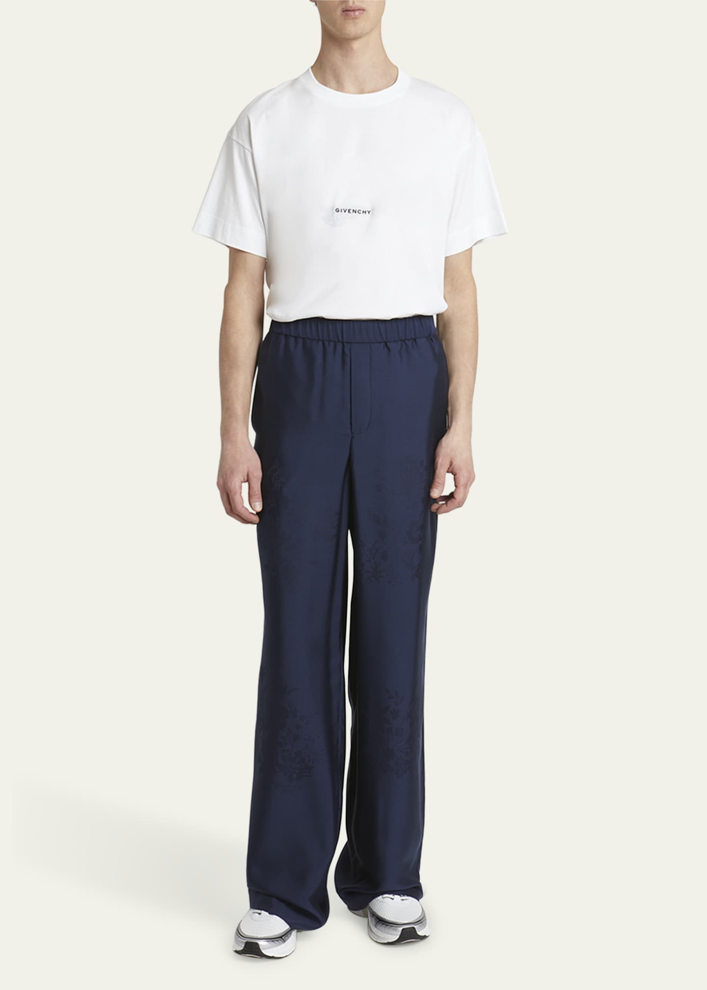 Givenchy Men's Silk Floral Jacquard Lounge Pants - Bergdorf Goodman