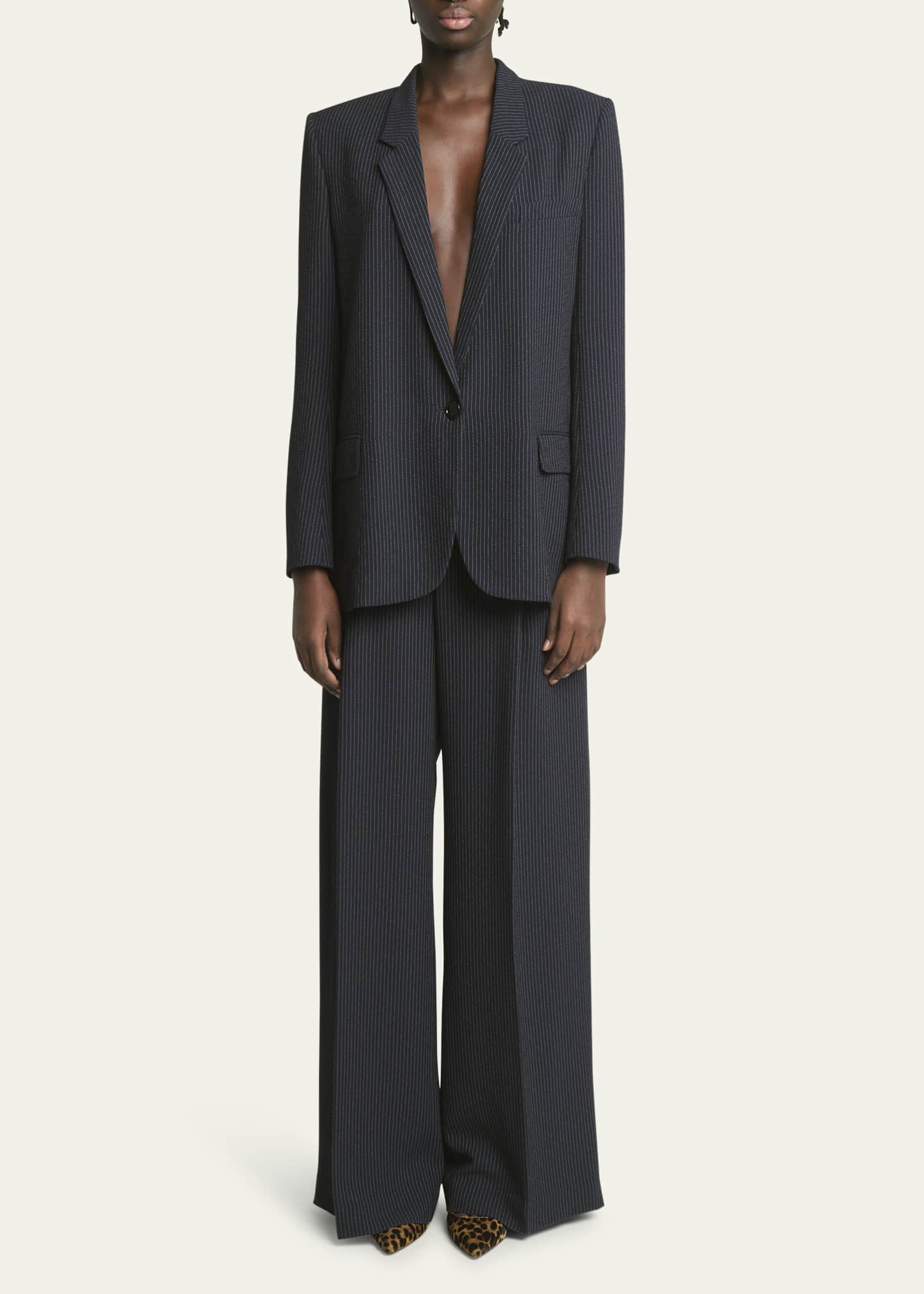 Isabel Marant Omelia One-Button Pinstripe Blazer - Bergdorf Goodman