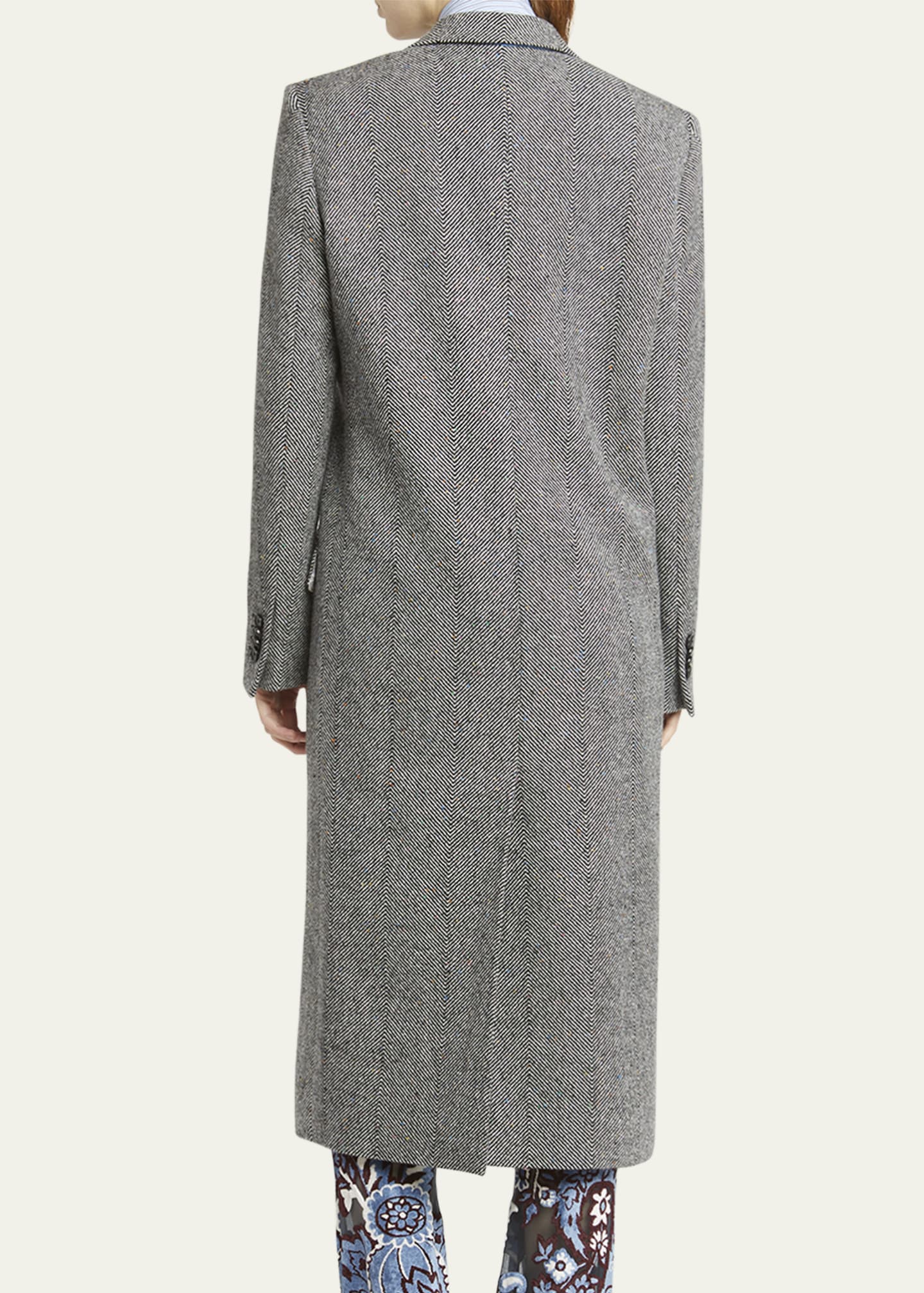 Etro Long Chevron Double-Breasted Wool Coat - Bergdorf Goodman